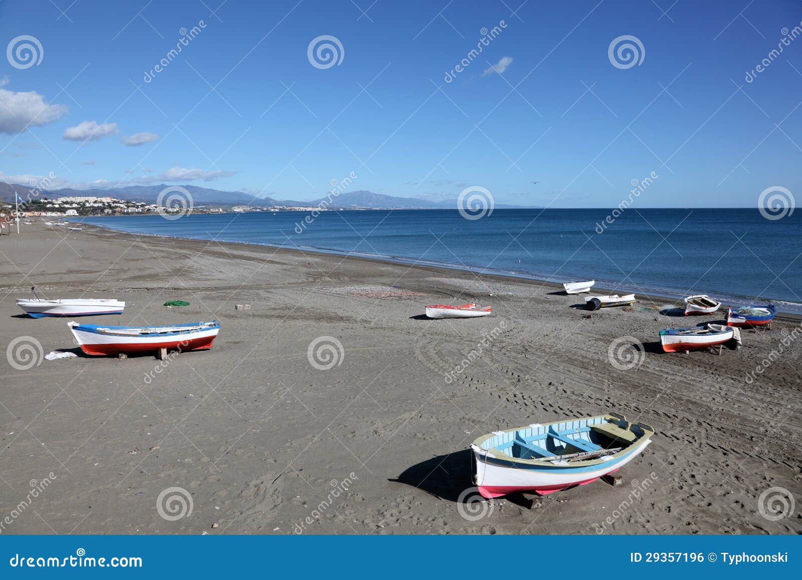 Fishing Boats on the Beach. Spain Stock Photo - Image of boat, fishing ...