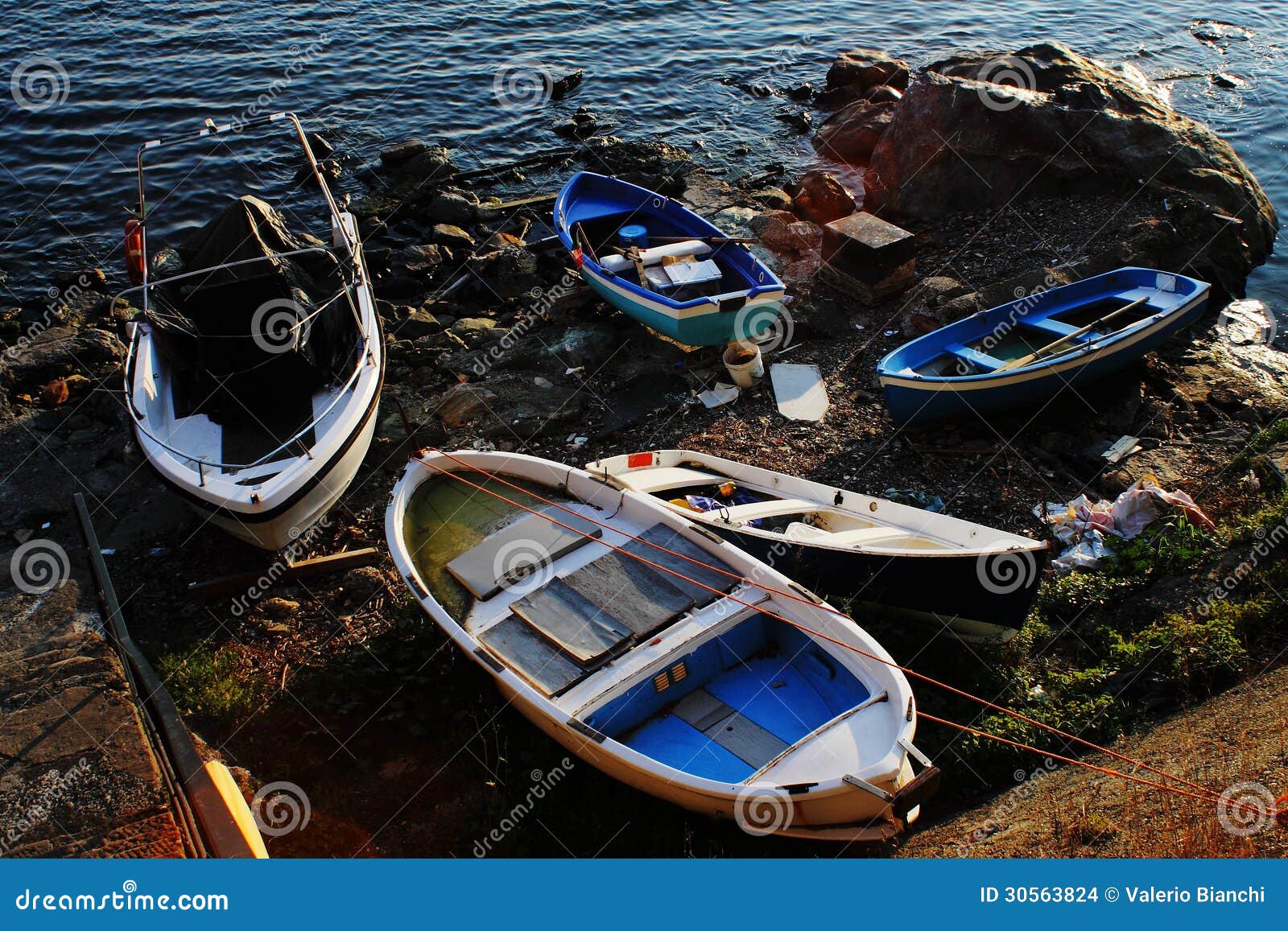 Beached Wooden Fishing Boats Stock Photo - Image of beached, coastline ...