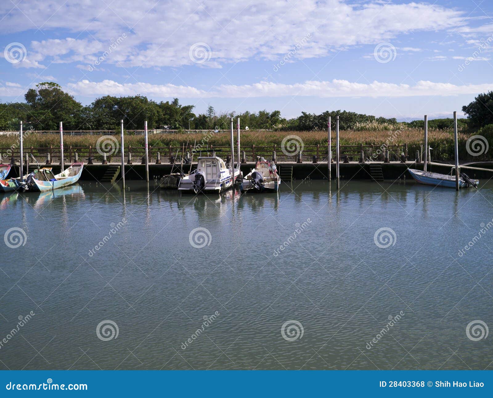Fishing boats in dock stock photo. Image of calm, commercial - 28403368