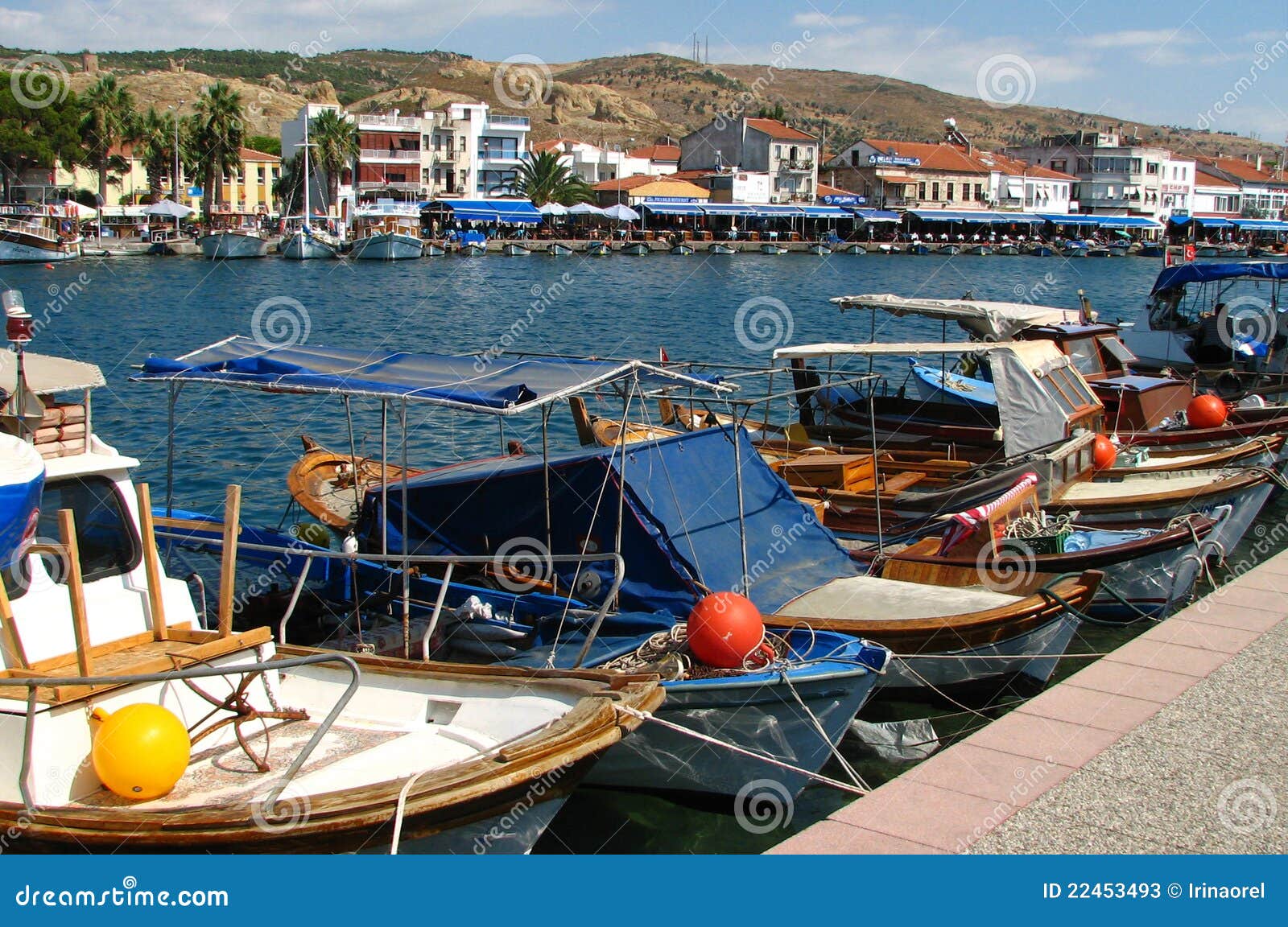 Fishing Boats in Foca stock image. Image of distance - 22453493
