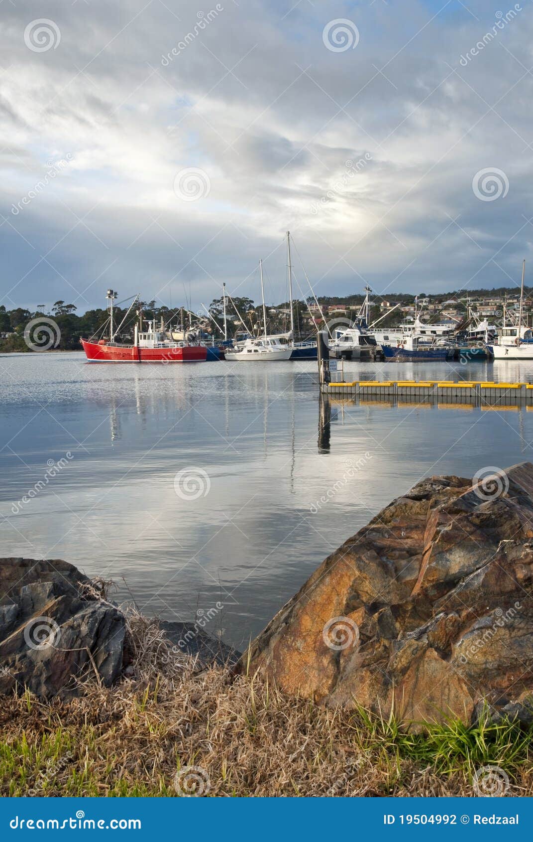 Fishing boats in harbour stock photo. Image of trawler - 19504992