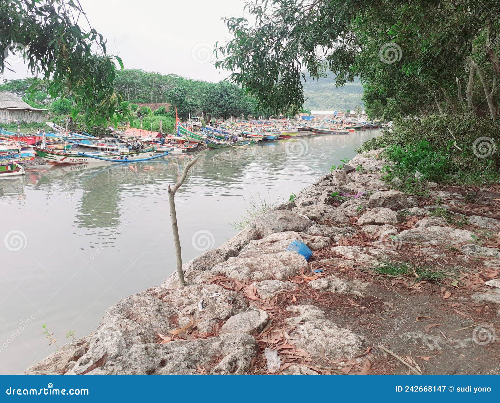 Fishing Boats Looking for Fish in the Puger Jember Sea, East Java Stock ...