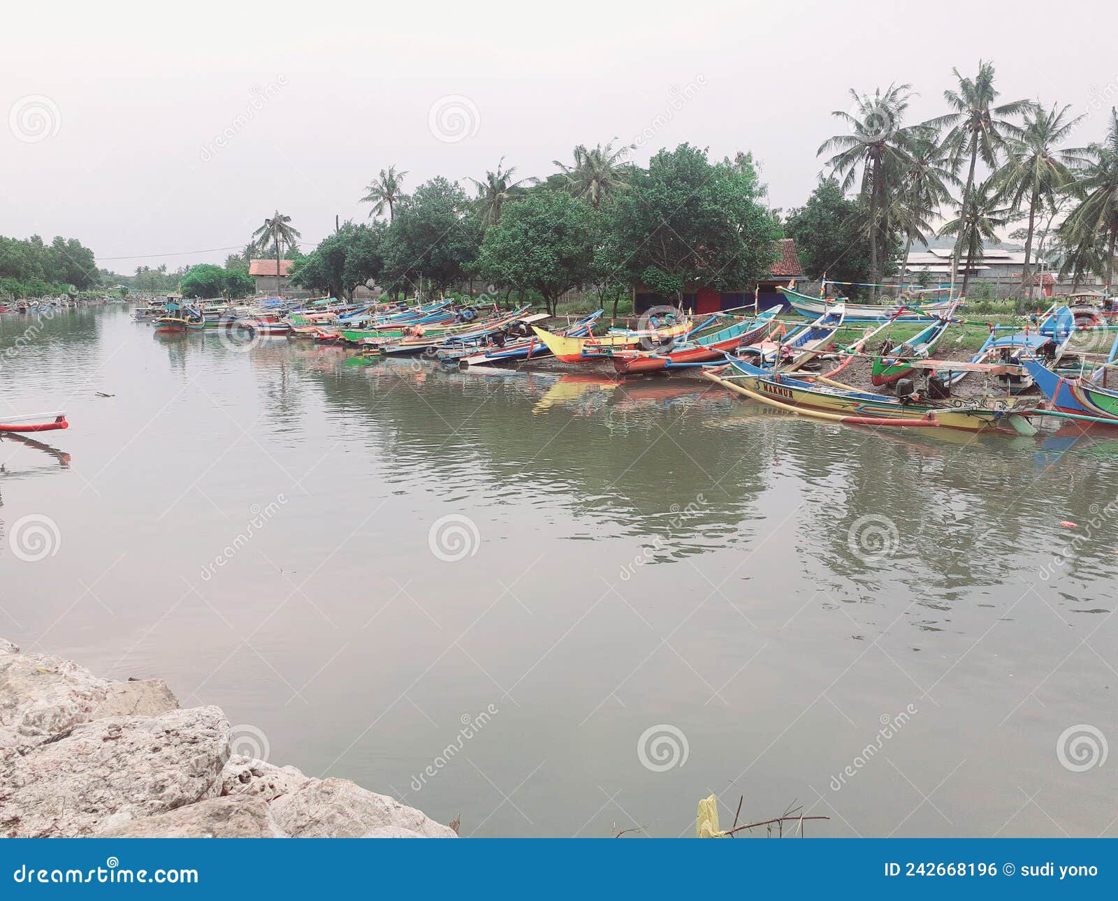 Fishing Boats Looking for Fish in the Puger Jember Sea, East Java Stock ...