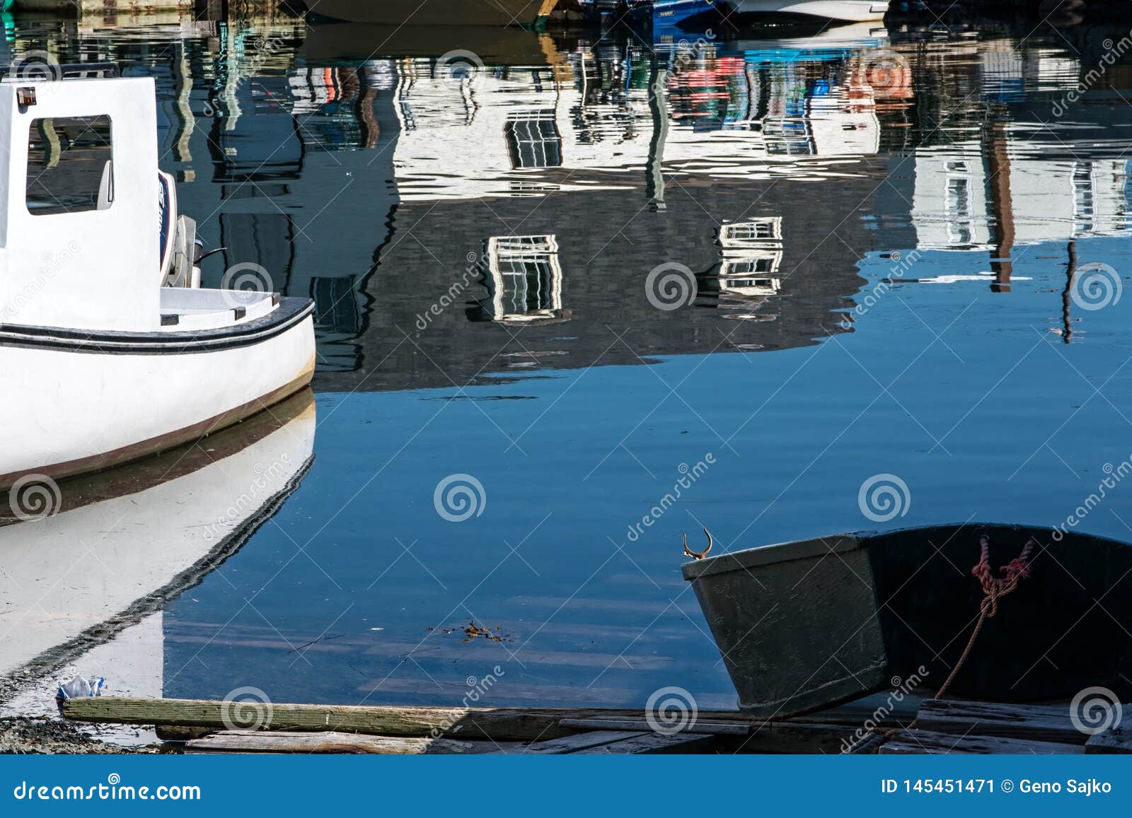 Fishing Boats and Reflections Stock Image - Image of nature, blues ...