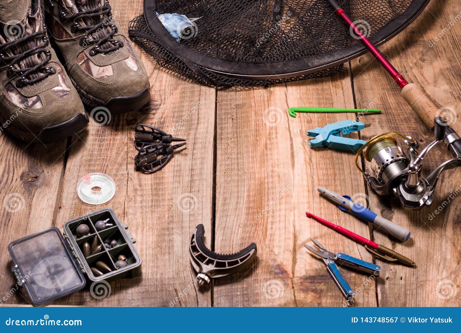 Fishing on Bottom Gear. Feeder Tackle Stock Image - Image of angling ...