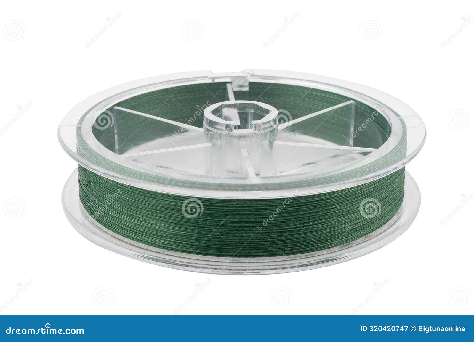 Fishing Braided Line Isolated on White Background. Spool of Blue Cord ...
