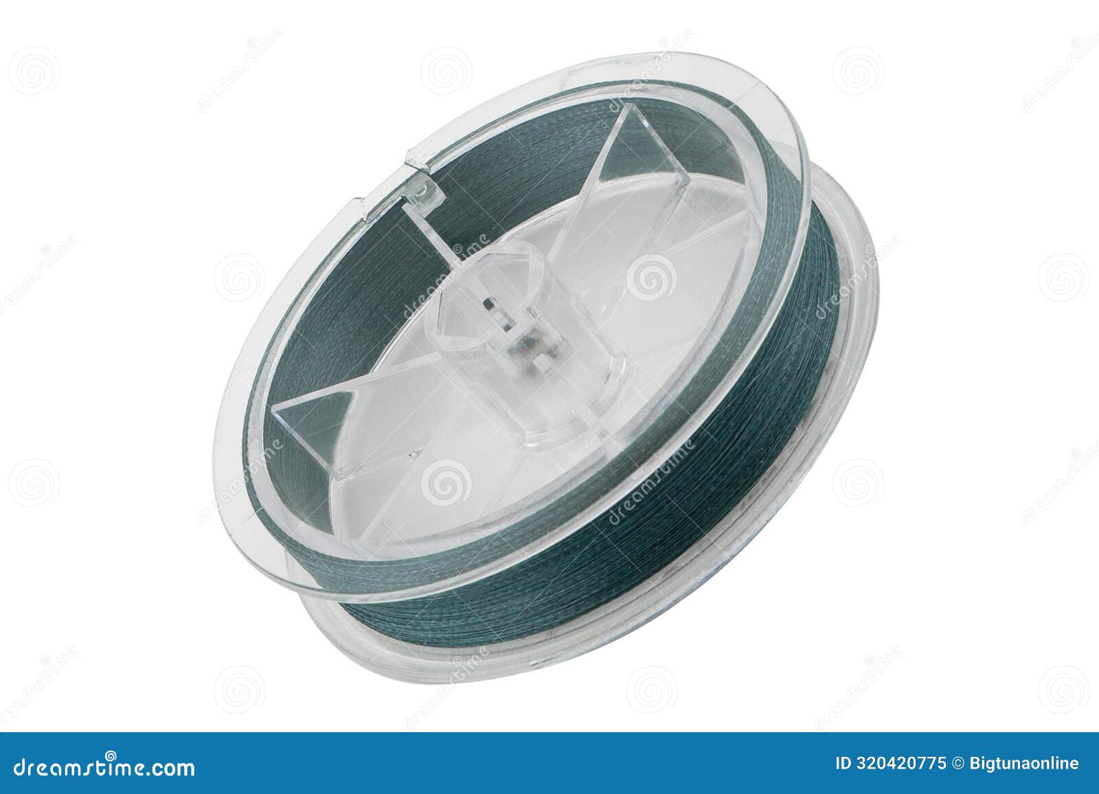 Fishing Braided Line Isolated on White Background. Spool of Blue Cord ...