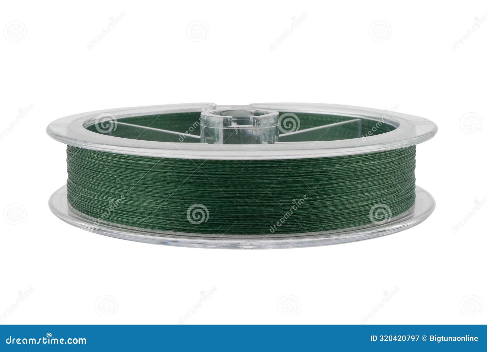 Fishing Braided Line Isolated on White Background. Spool of Blue Cord ...