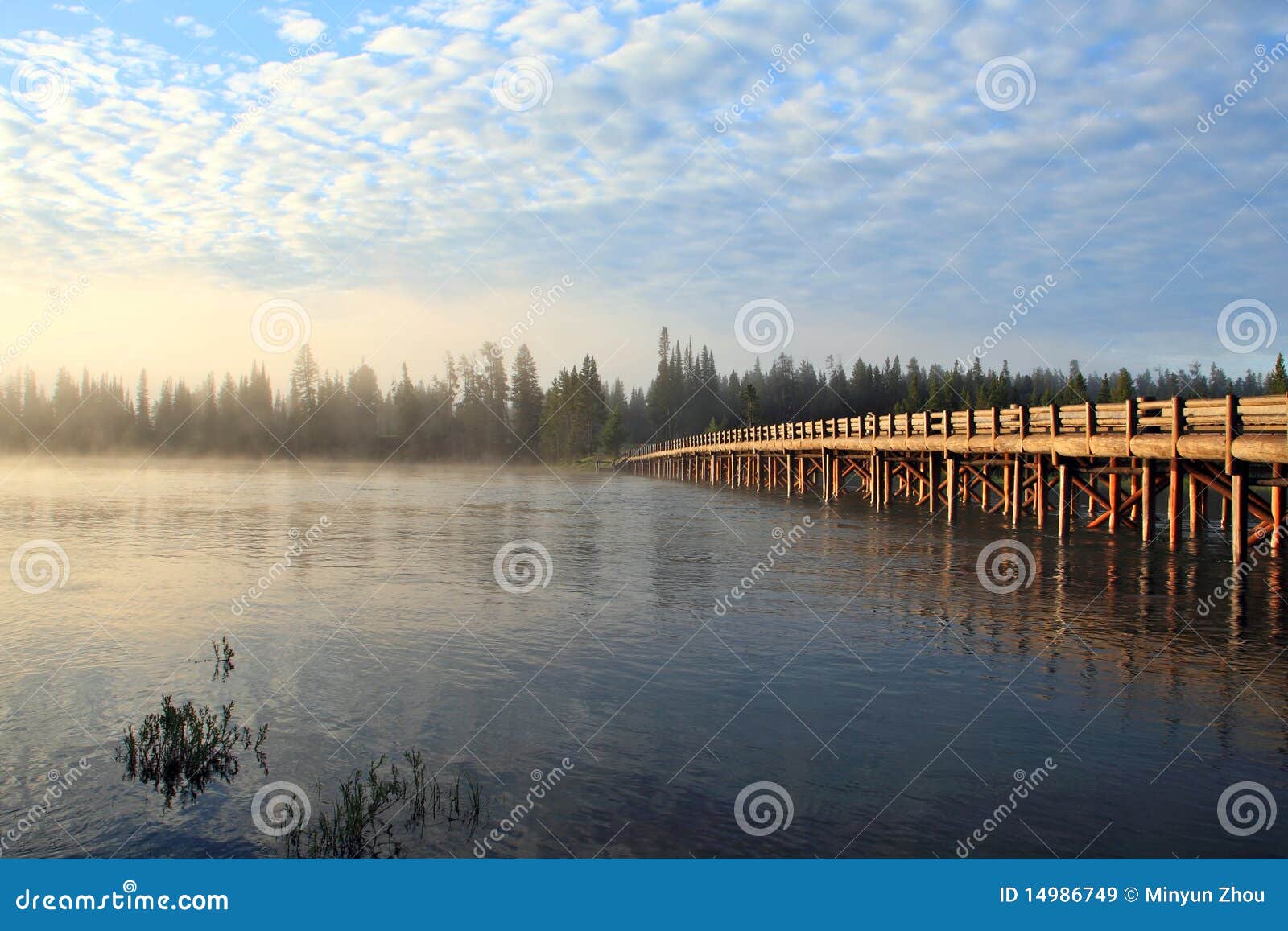 Fishing Bridge stock image. Image of mist, fish, basin - 14986749