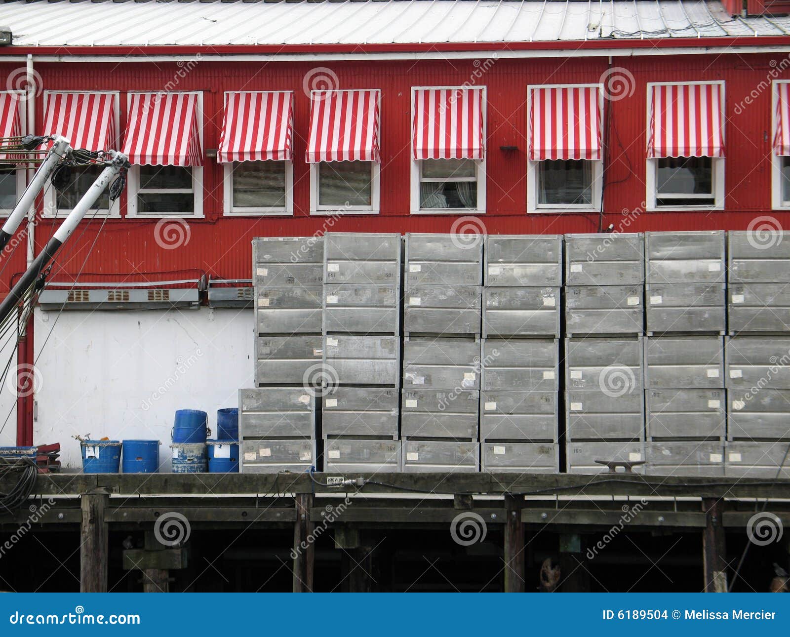 Fishing Building with Crates Stock Photo - Image of stacks, market: 6189504