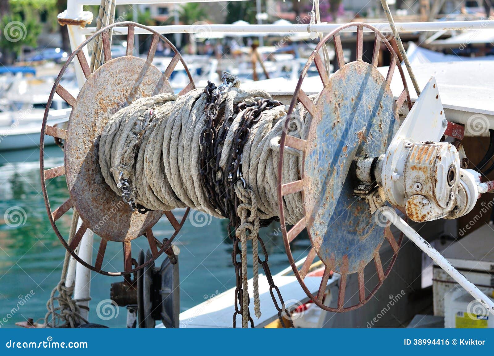 Fishing Cable Drum On A Trawler Boat Stock Photo | CartoonDealer.com ...