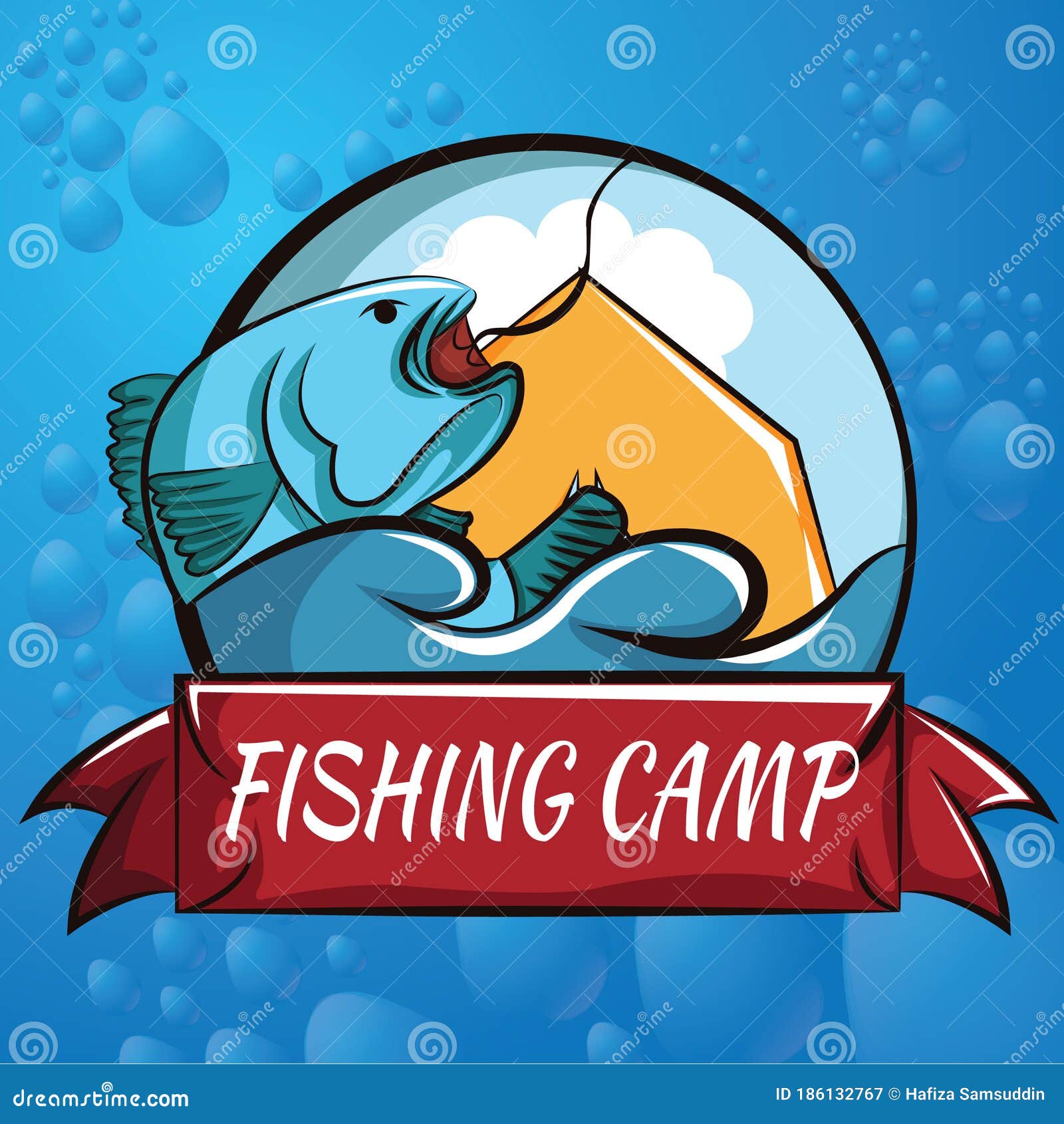 Fishing Camp Design. Vector Illustration Decorative Design Stock ...