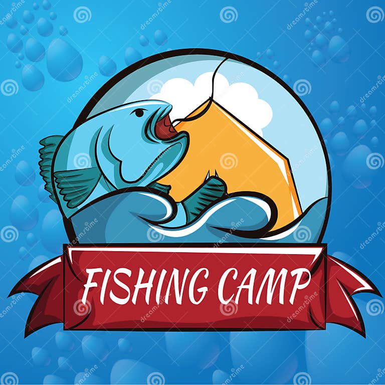 Fishing Camp Design. Vector Illustration Decorative Design Stock ...