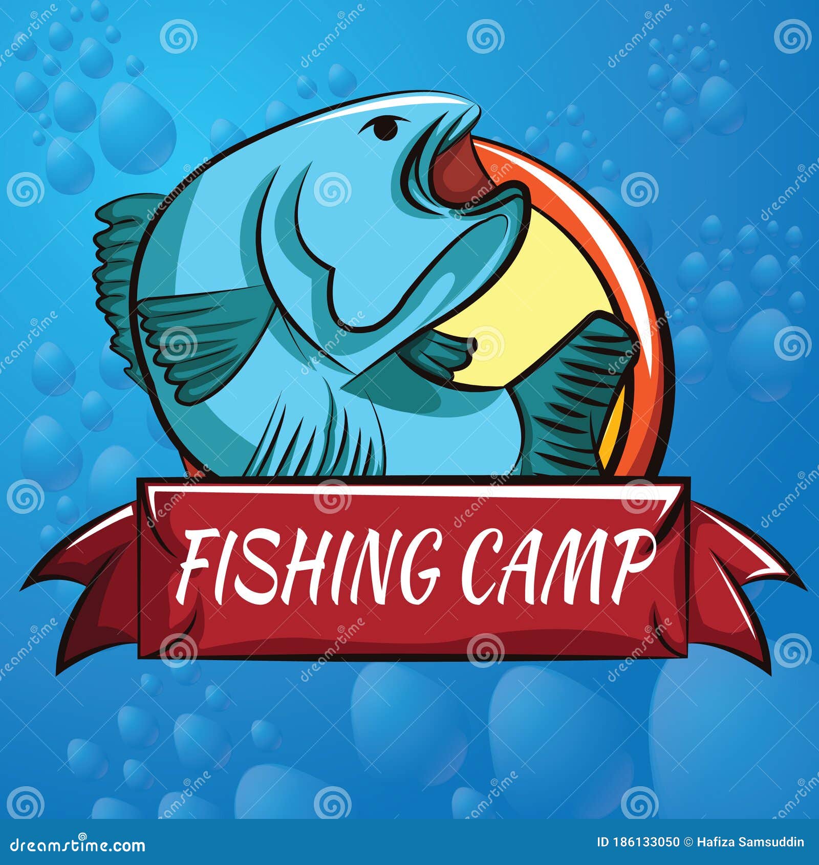 Fishing Camp Design. Vector Illustration Decorative Design Stock ...