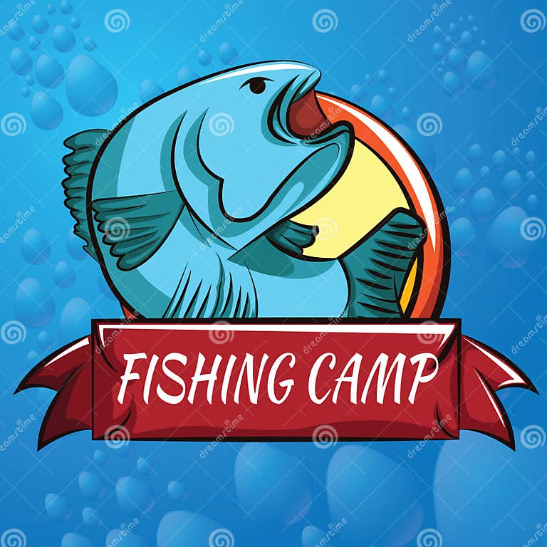 Fishing Camp Design. Vector Illustration Decorative Design Stock ...