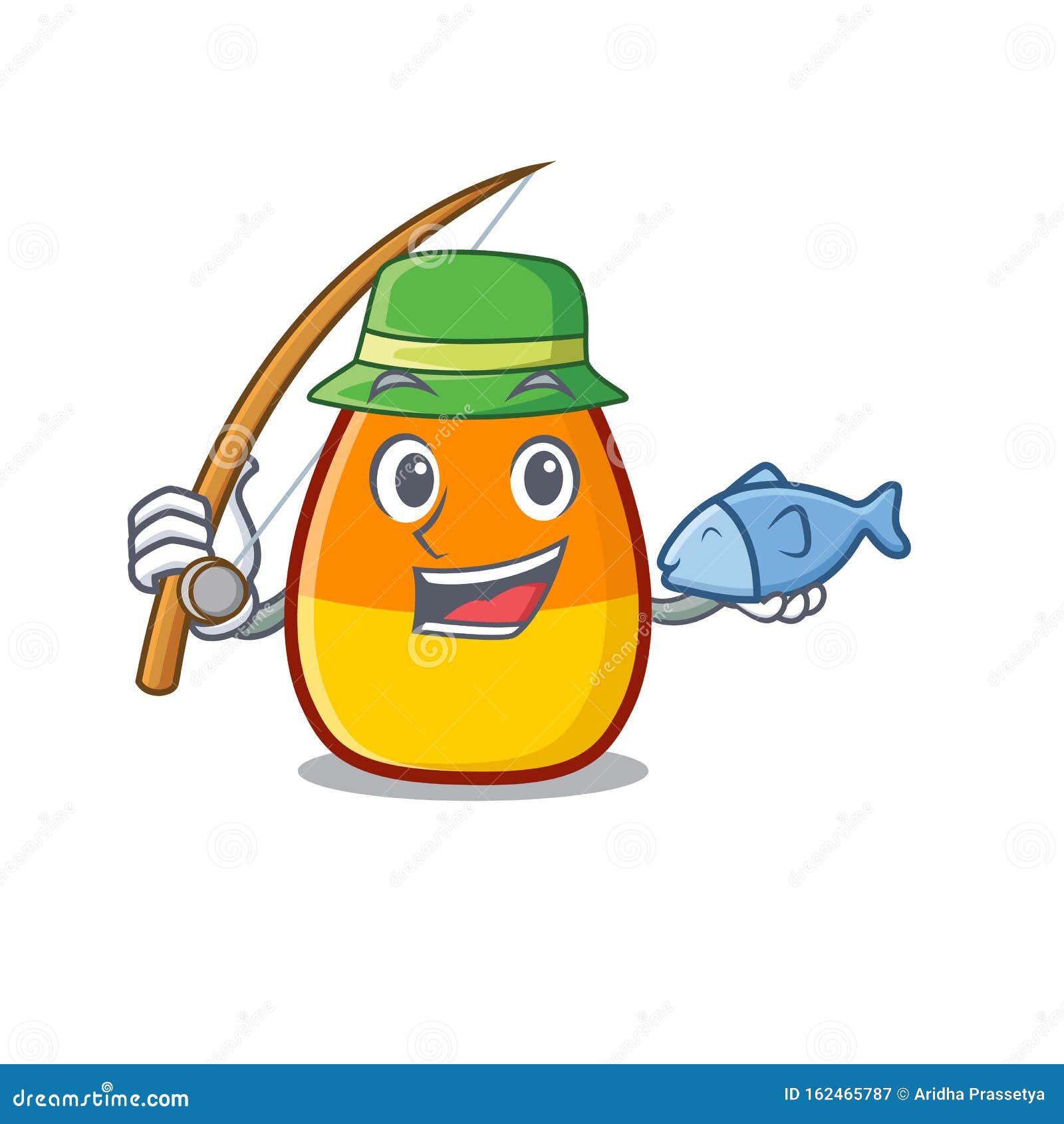 Fishing Candy Corn in a Mascot Jar Stock Vector - Illustration of ...