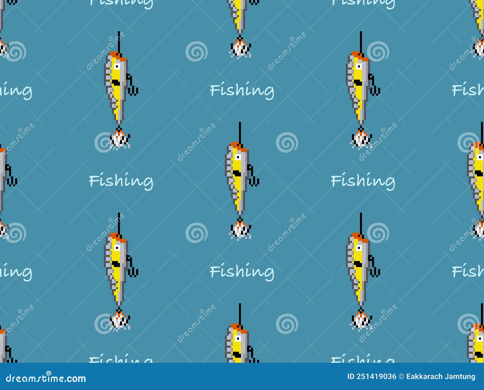 Pixel Art Of A Fishing Rod. Vector Illustration | CartoonDealer.com ...