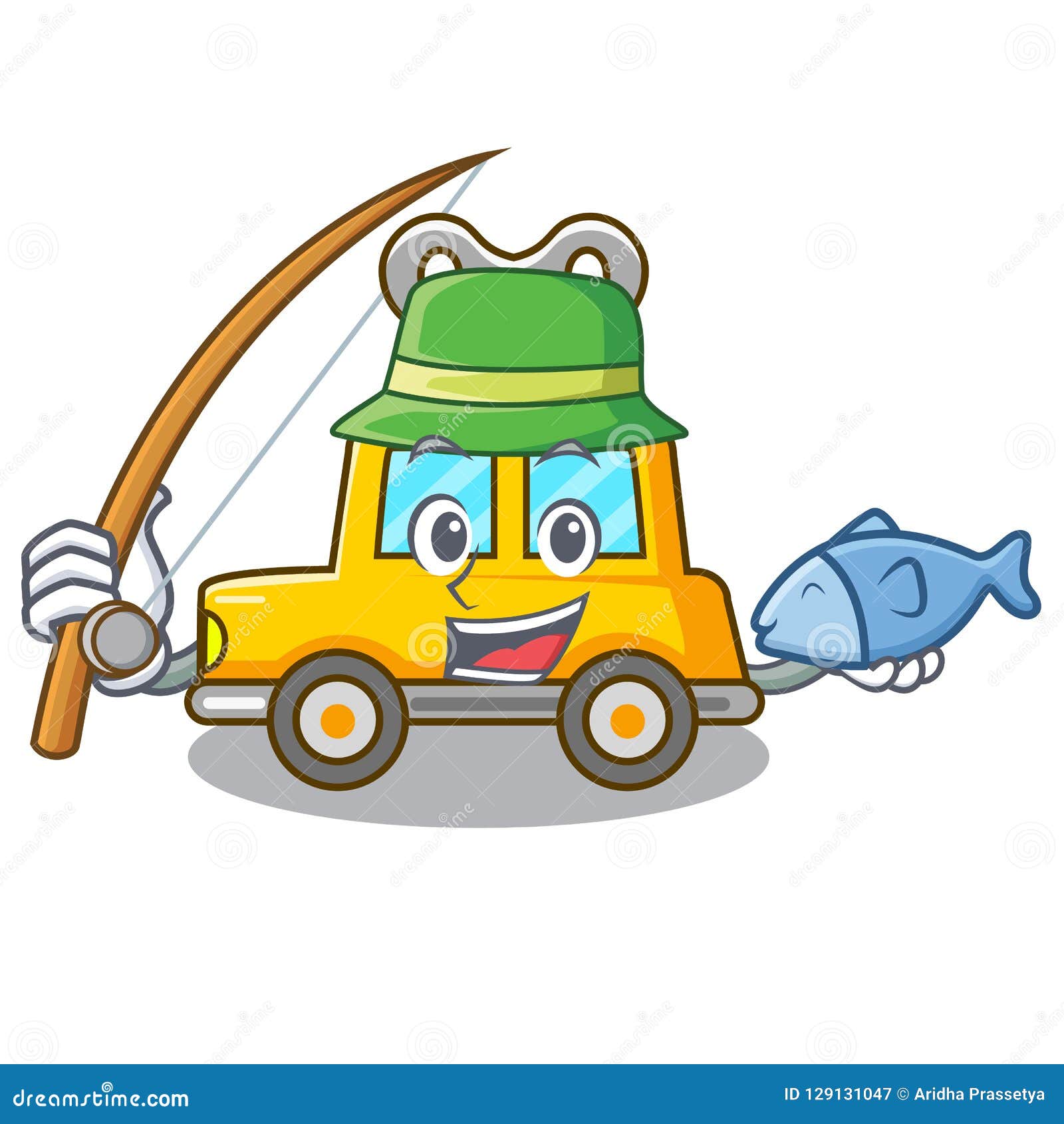 Fishing Cartoon Clockwork Toy Car for Gift Stock Vector - Illustration ...