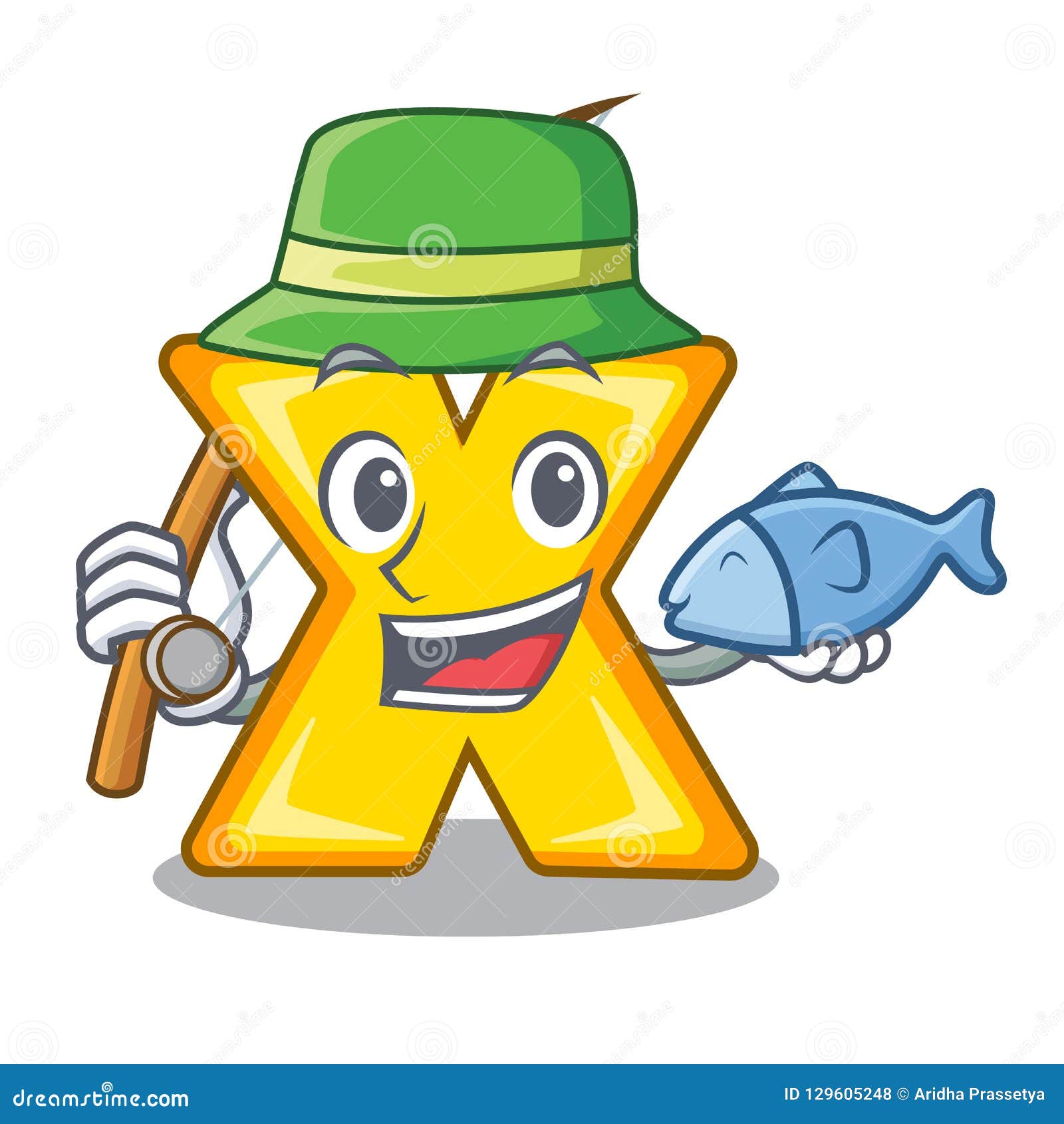 Fishing Cartoon Multiply Sign for Calculate Math Stock Vector ...