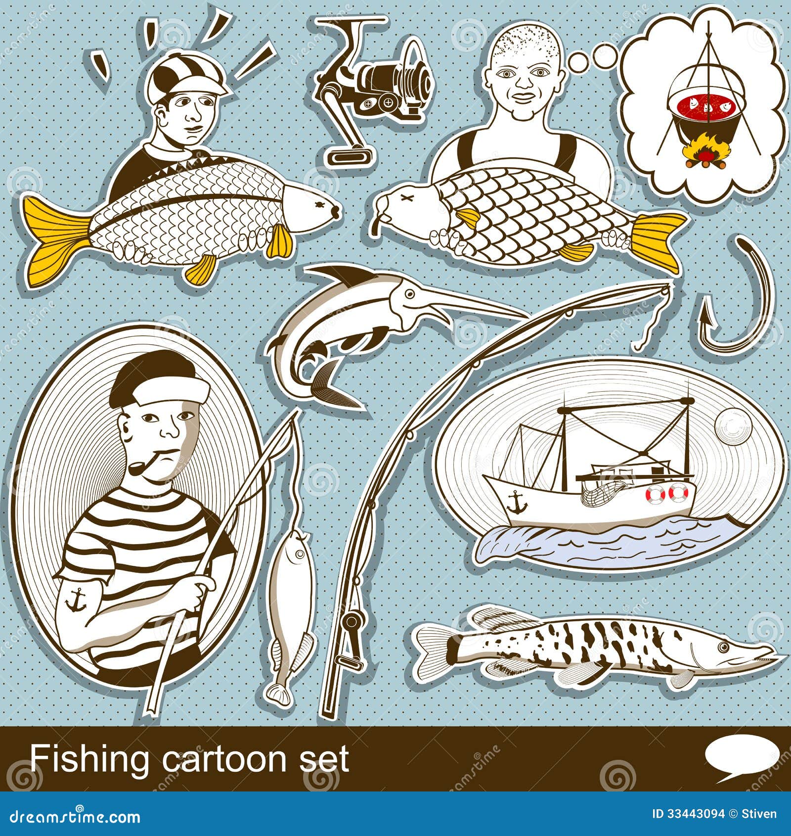 Fishing Cartoon Vector Illustration | CartoonDealer.com #54829470