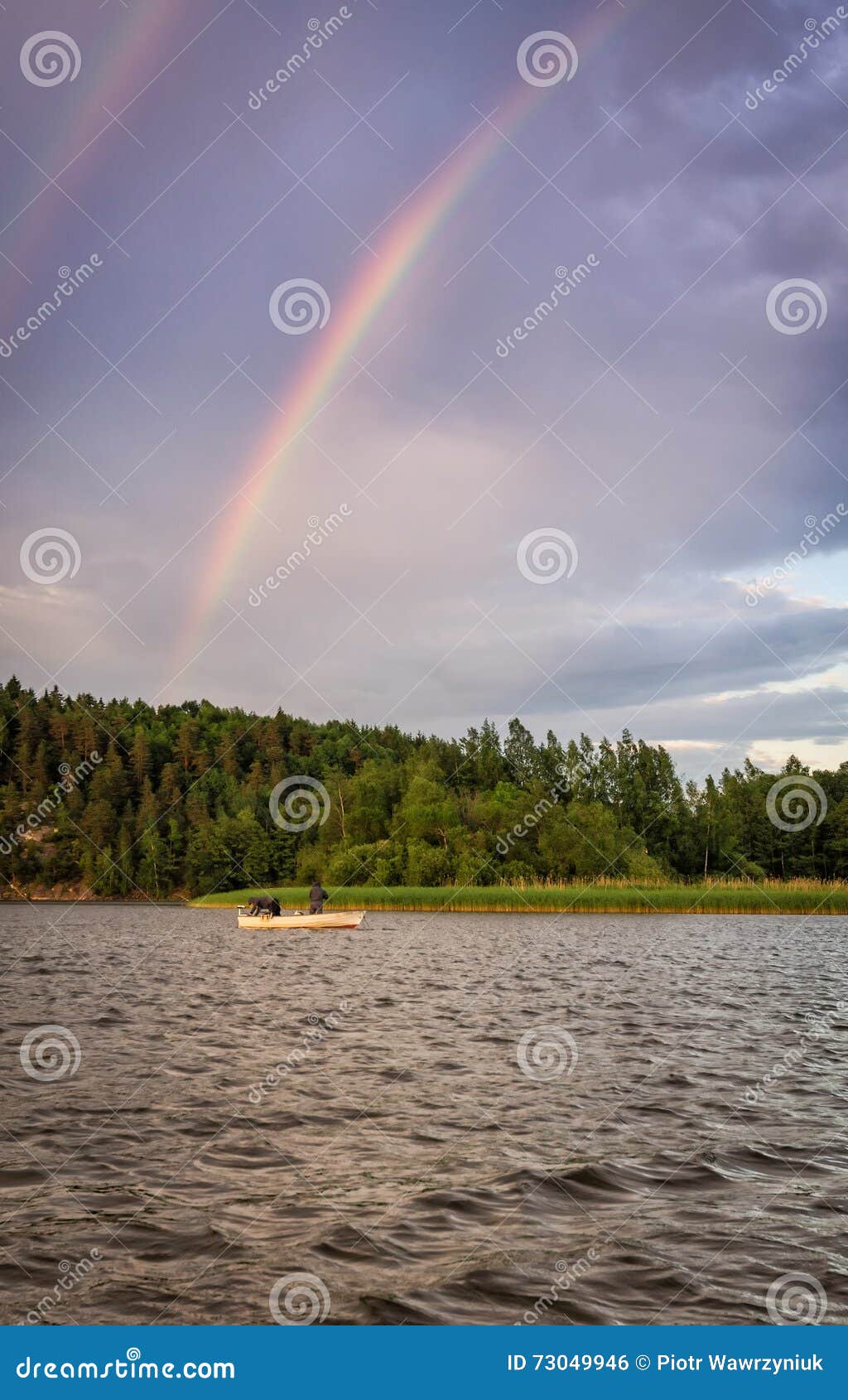 Fishing in Charming Scenery Stock Photo - Image of green, rain: 73049946