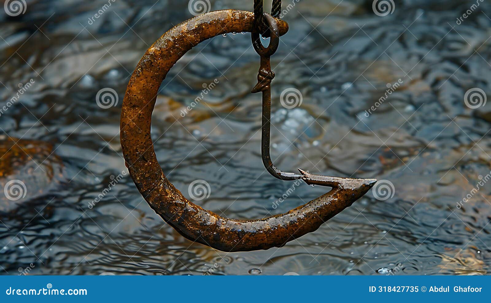 Fishing Close-up of Fish Hook Under Water Stock Illustration ...