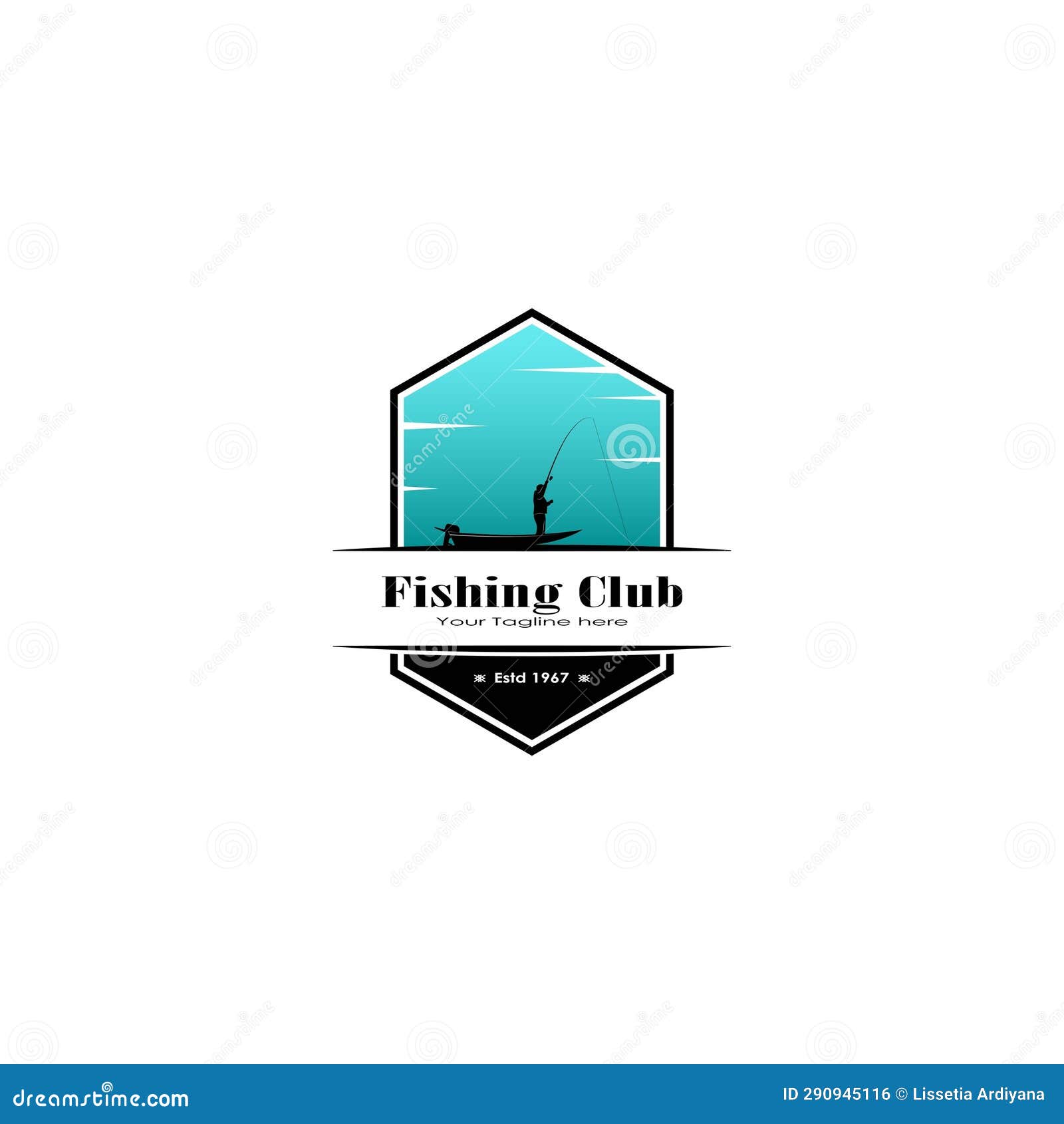 Fishing Club Logo Design Vector Graphics Stock Vector - Illustration of ...