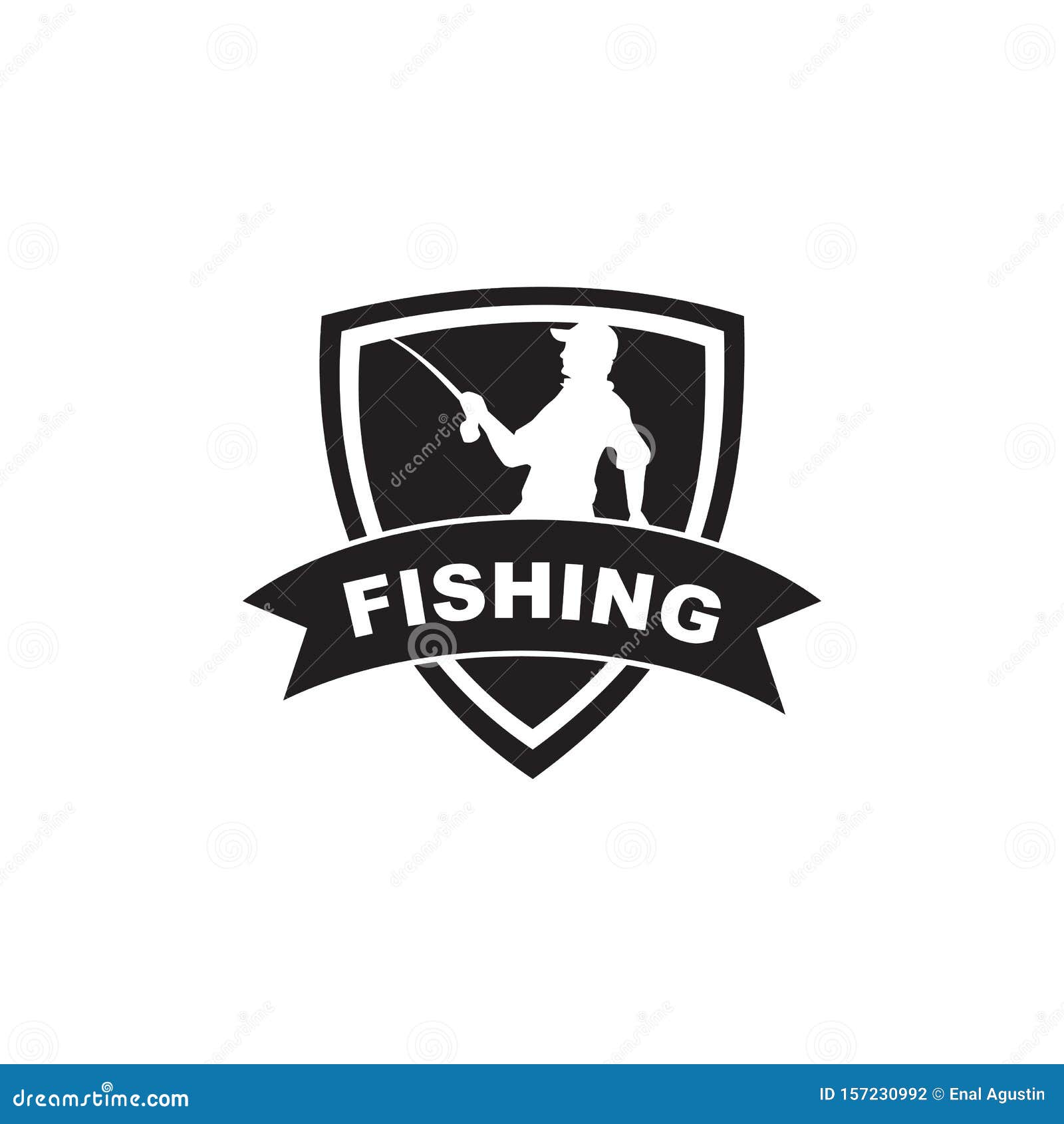 Fishing Club Logo Design Vector Template Stock Vector - Illustration of ...