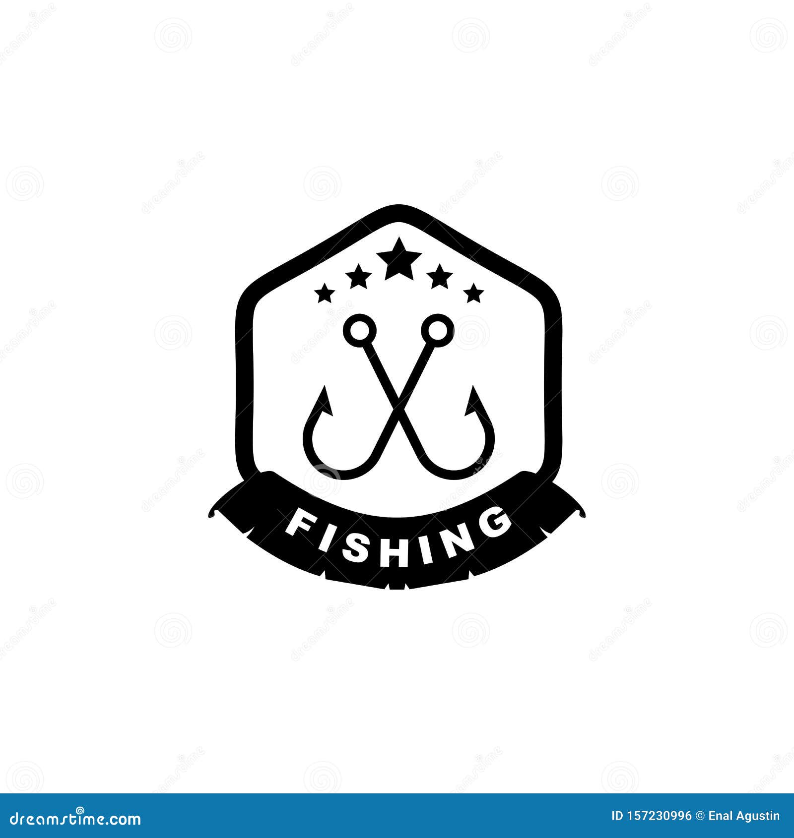 Fishing Club Logo Design Vector Template Stock Vector - Illustration of ...