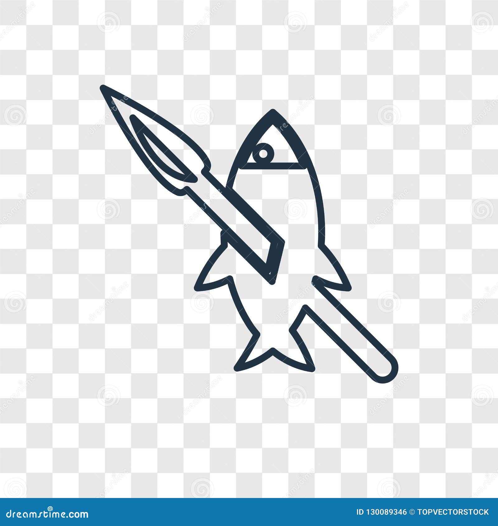 Fishing Concept Vector Linear Icon Isolated on Transparent Background ...