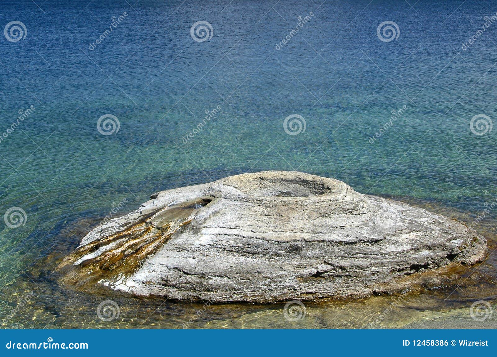 Fishing Cone Geyser in Yellowstone Stock Photo - Image of thermal, lake ...