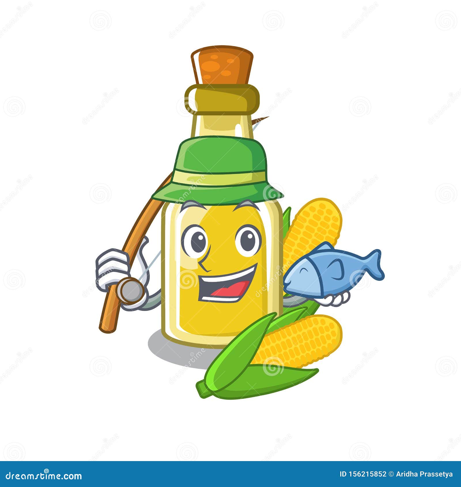 Fishing Corn Oil Isolated in the Mascot Stock Vector - Illustration of ...