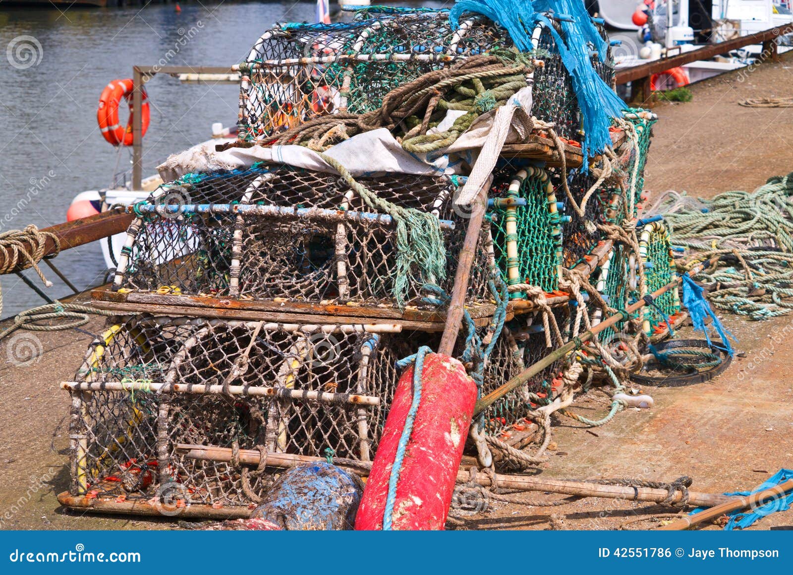 Fishing creels and ropes stock photo. Image of vibrant - 42551786