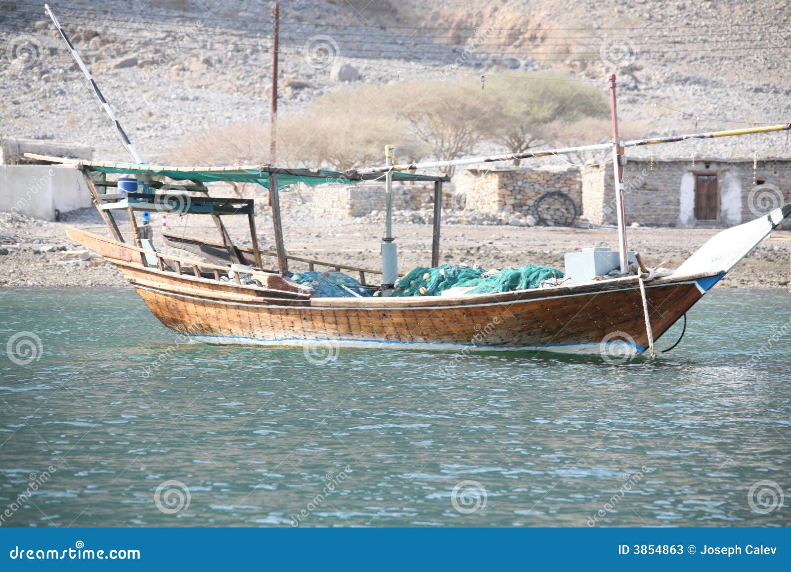 Fishing dhow stock image. Image of peninsula, musandam - 3854863