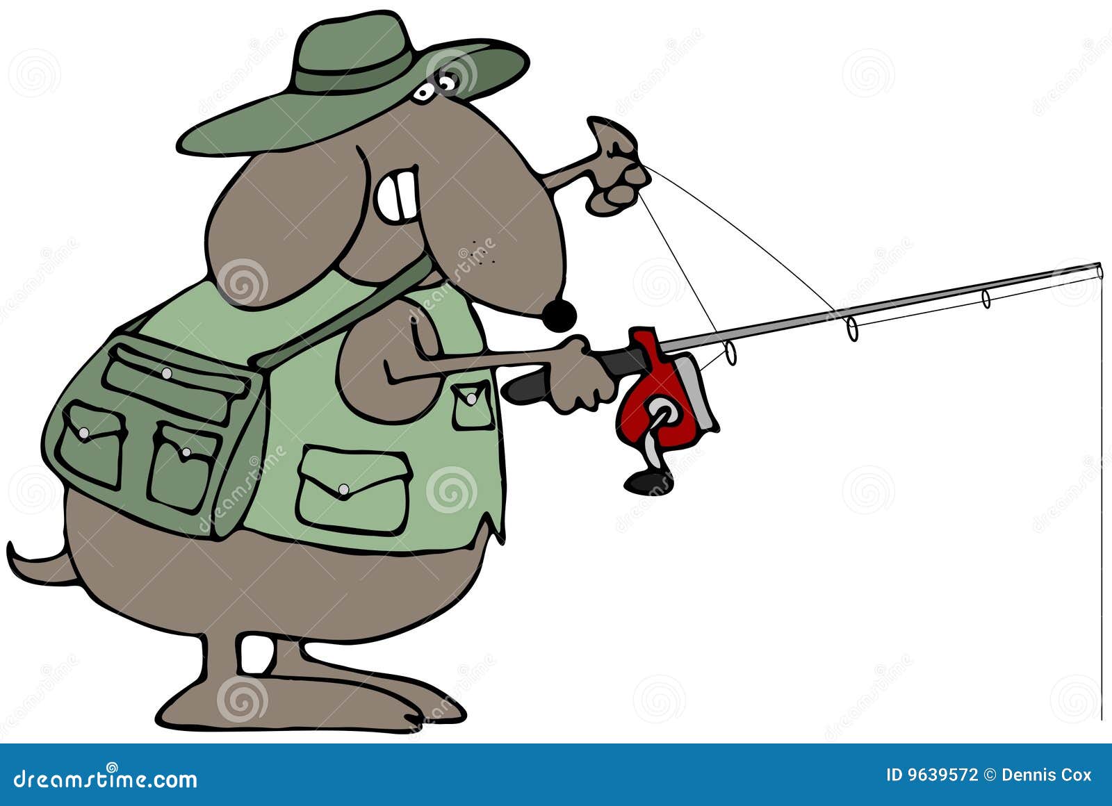 Fishing Dog stock illustration. Illustration of canine - 9639572