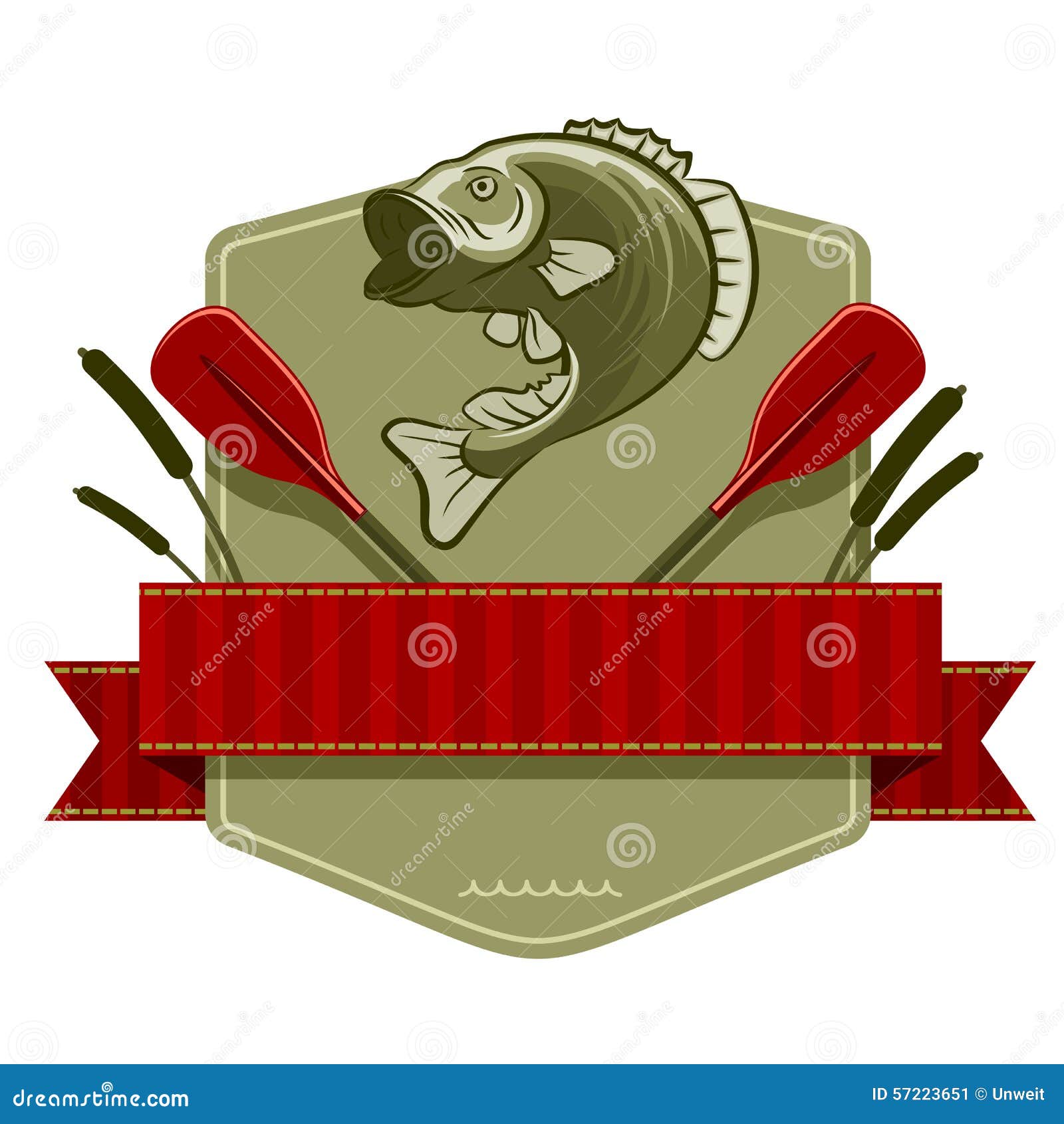 Fishing Emblem stock vector. Illustration of design, bass - 57223651
