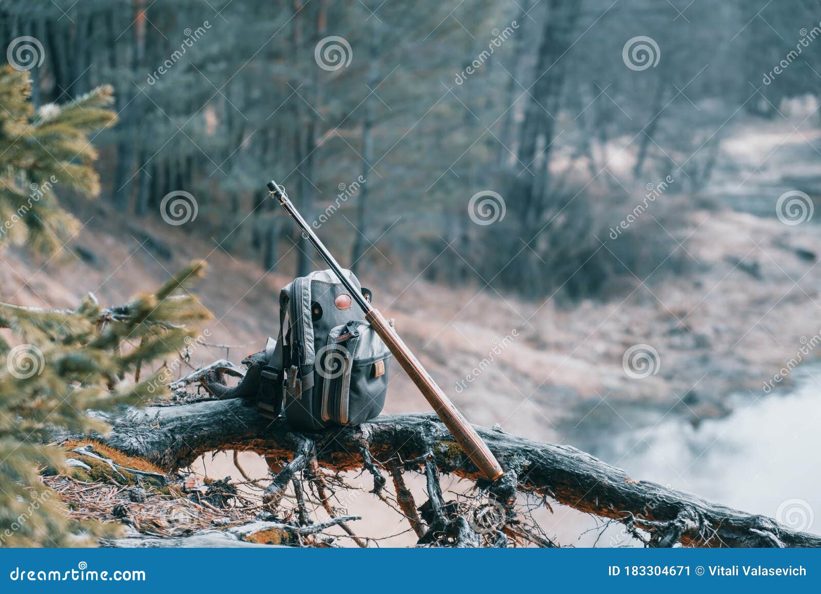 Fishing Equipment Close-up on the Riverbank Stock Image - Image of ...