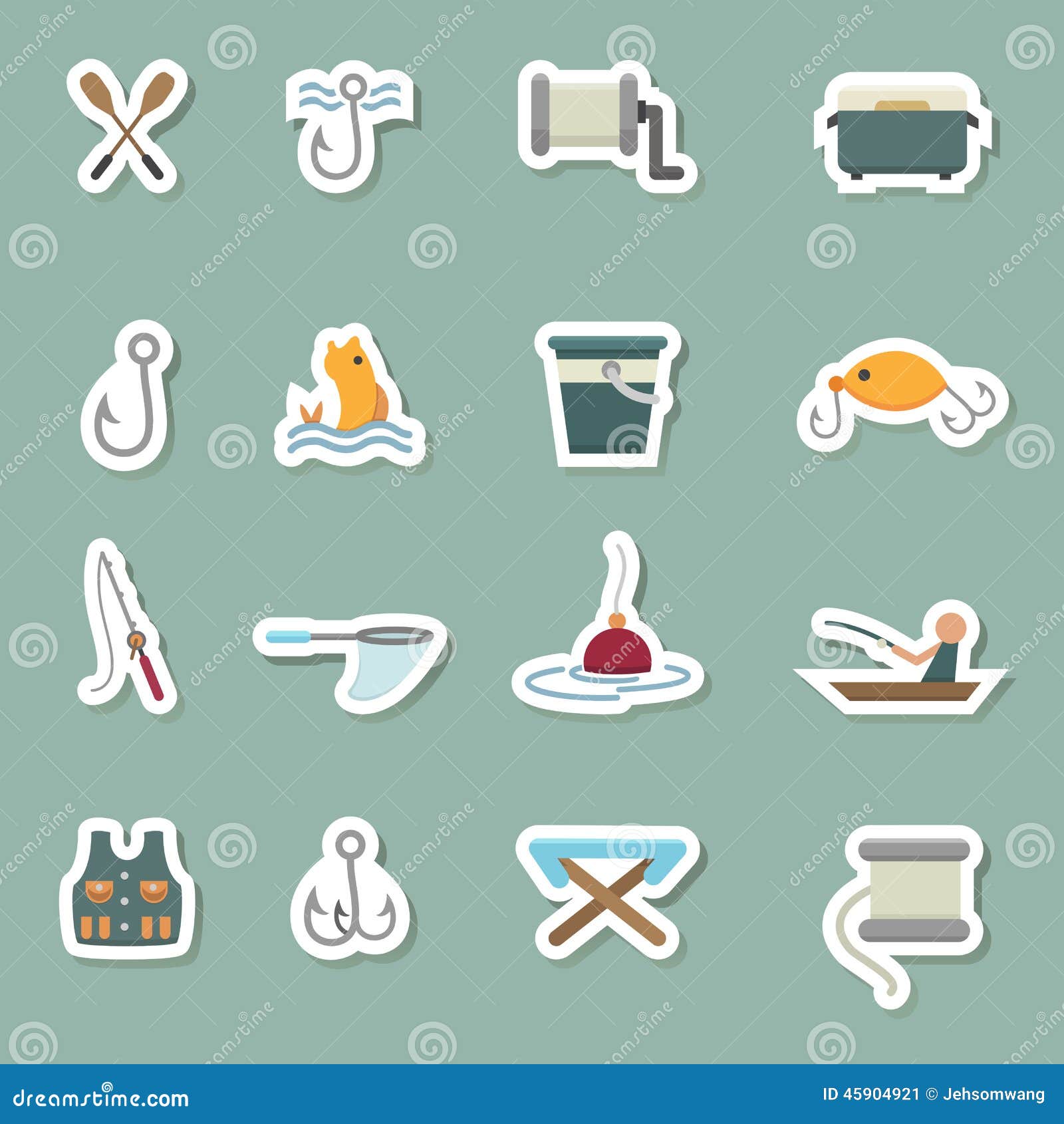 Fishing Equipment icons stock vector. Illustration of fish - 45904921