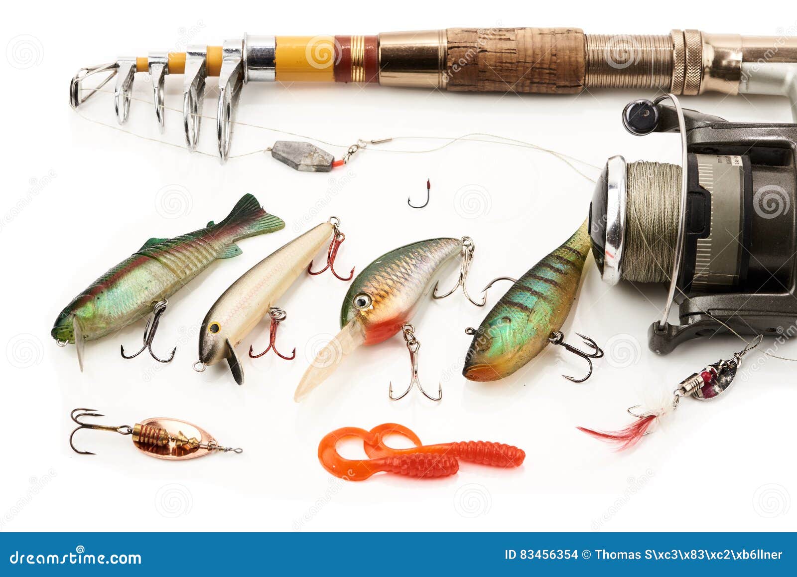 Fishing Equipment Cast Into The Ocean On An Old Timber Jetty Waiting ...