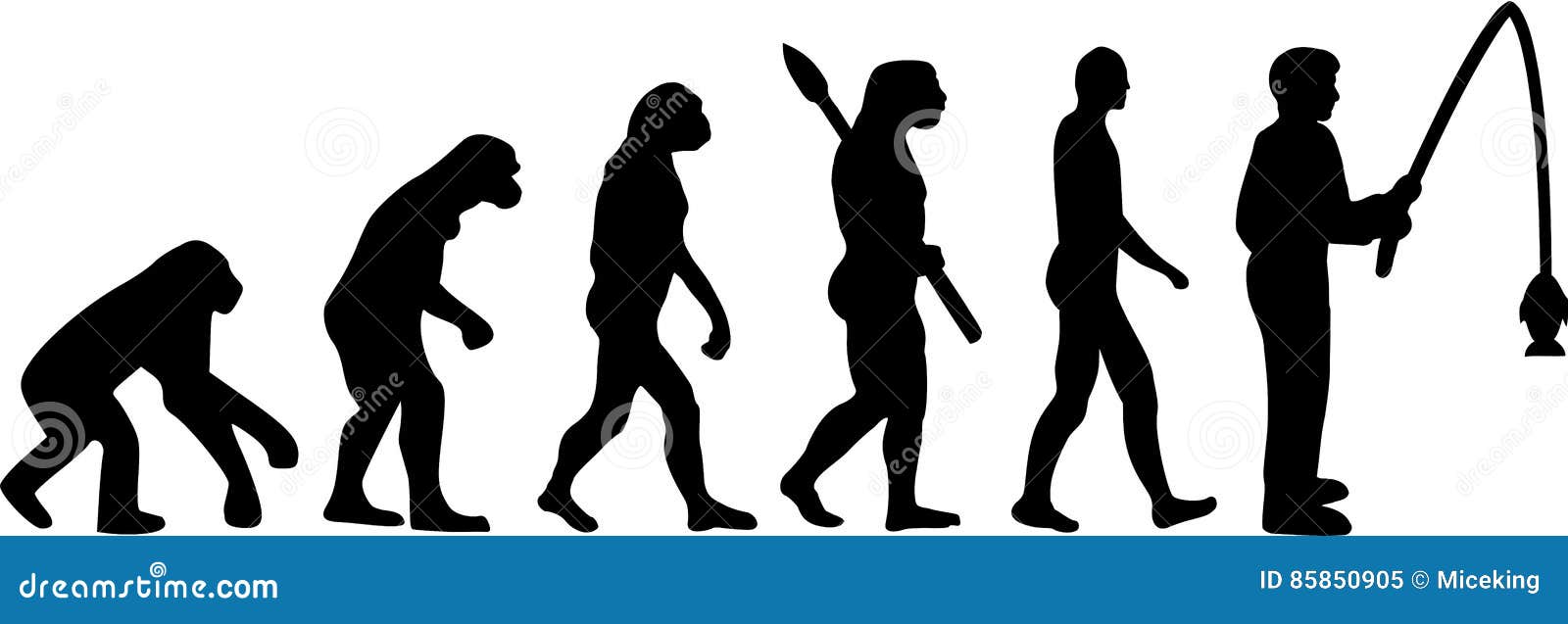 Evolution Of The Fisherman Vector Illustration | CartoonDealer.com ...