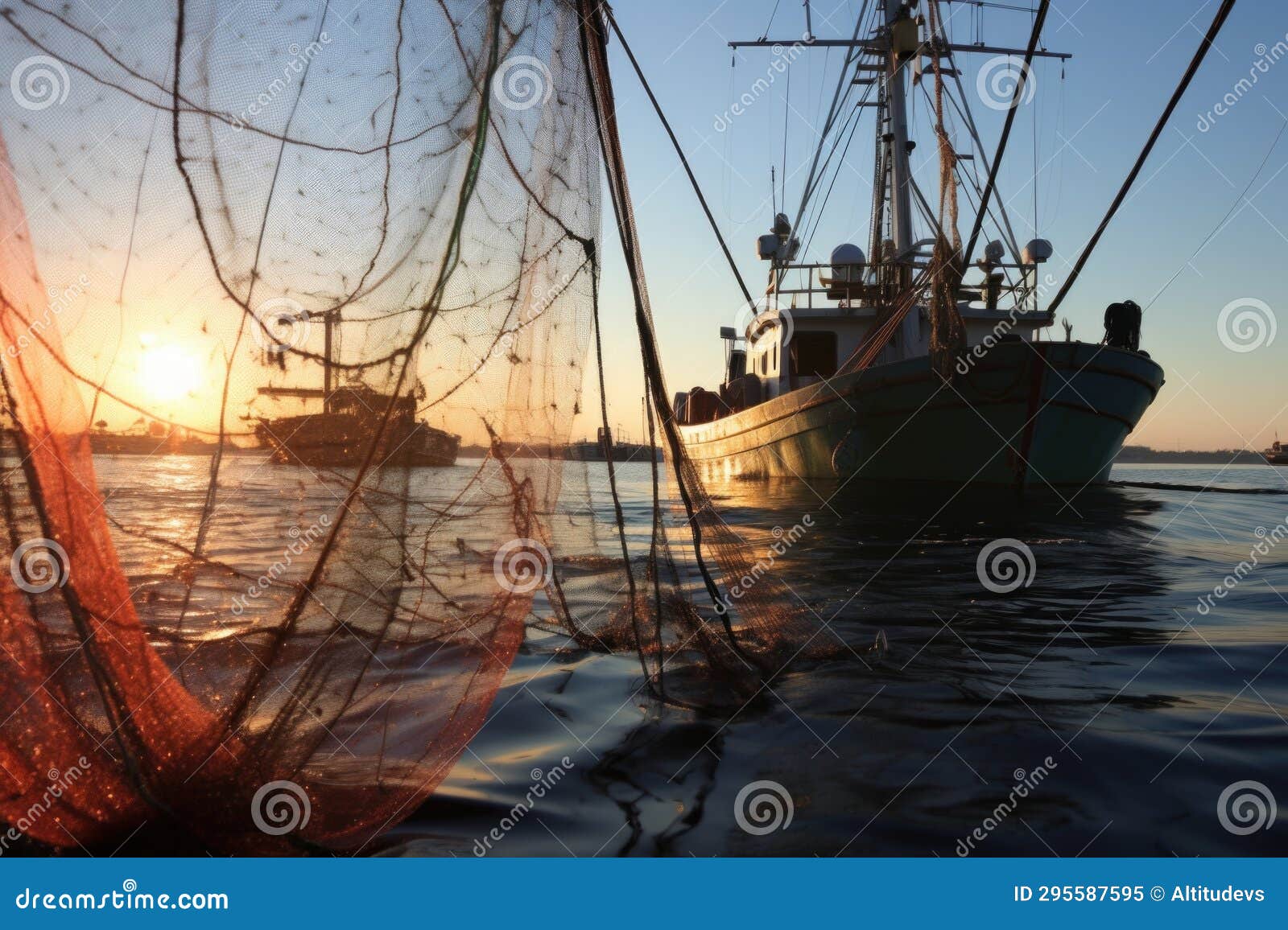 Fishing Factory Ship Pulling in Empty Nets Stock Image - Image of ship ...