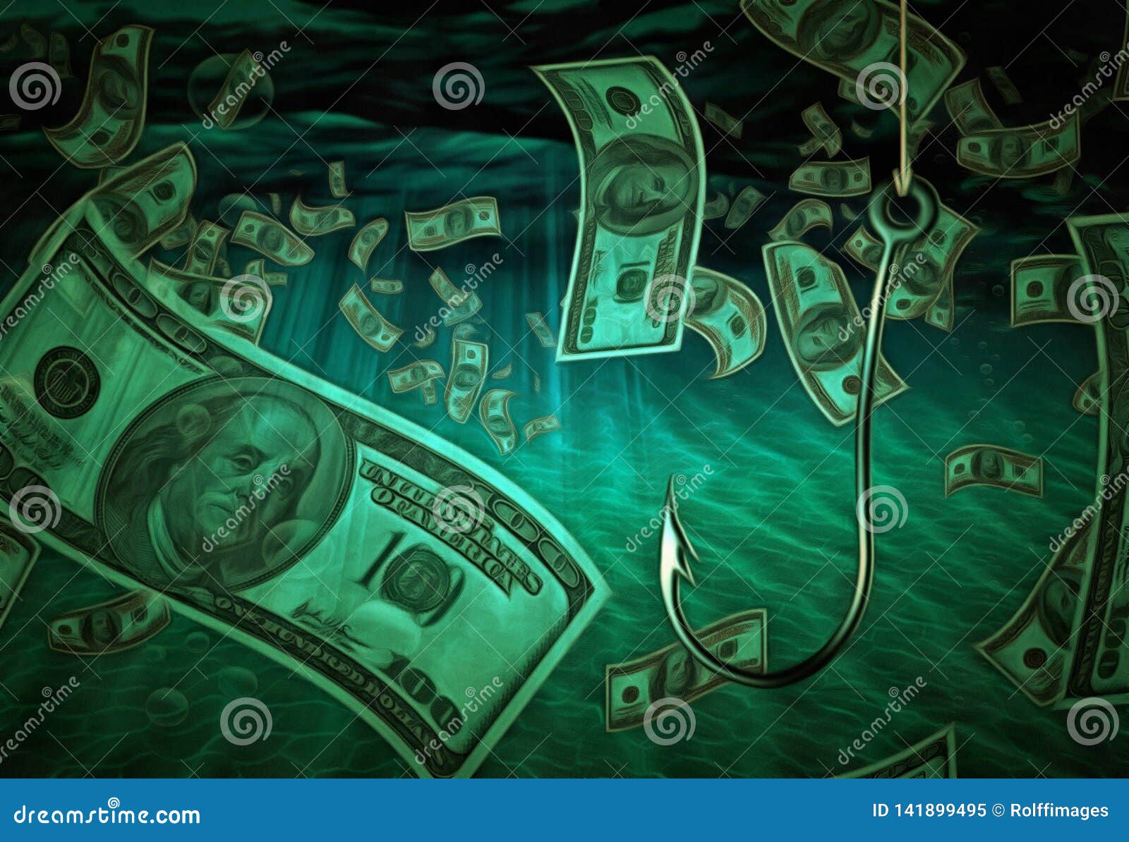 Fishing stock illustration. Illustration of bill, currency - 141899495
