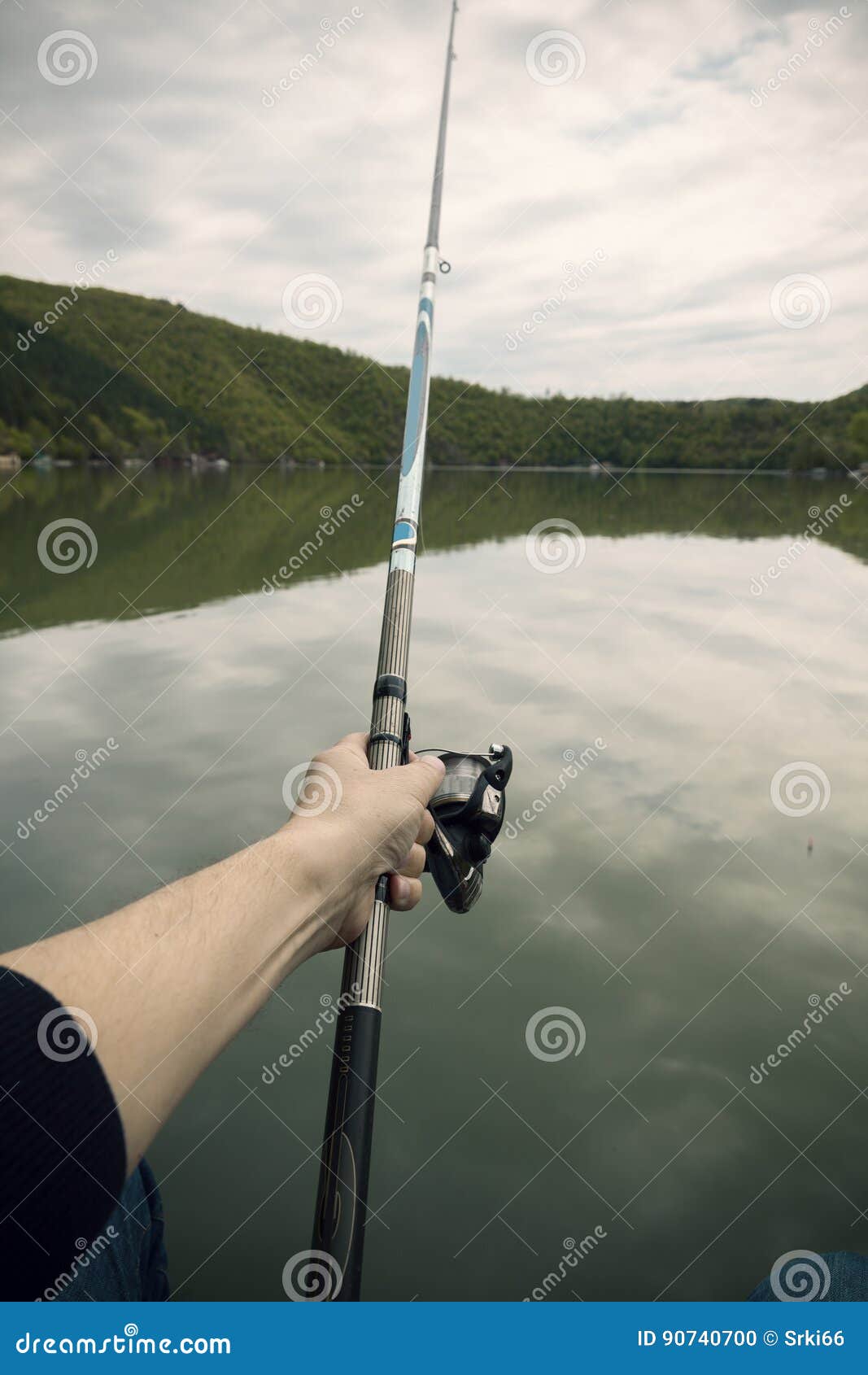 Fishing Fish from Shore with a Stick Stock Photo - Image of catch ...