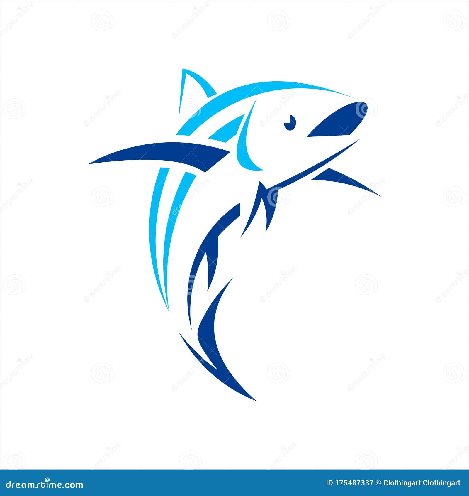 Fishing Fish Vector Logo Character Graphic Modern Abstract Stock Vector ...