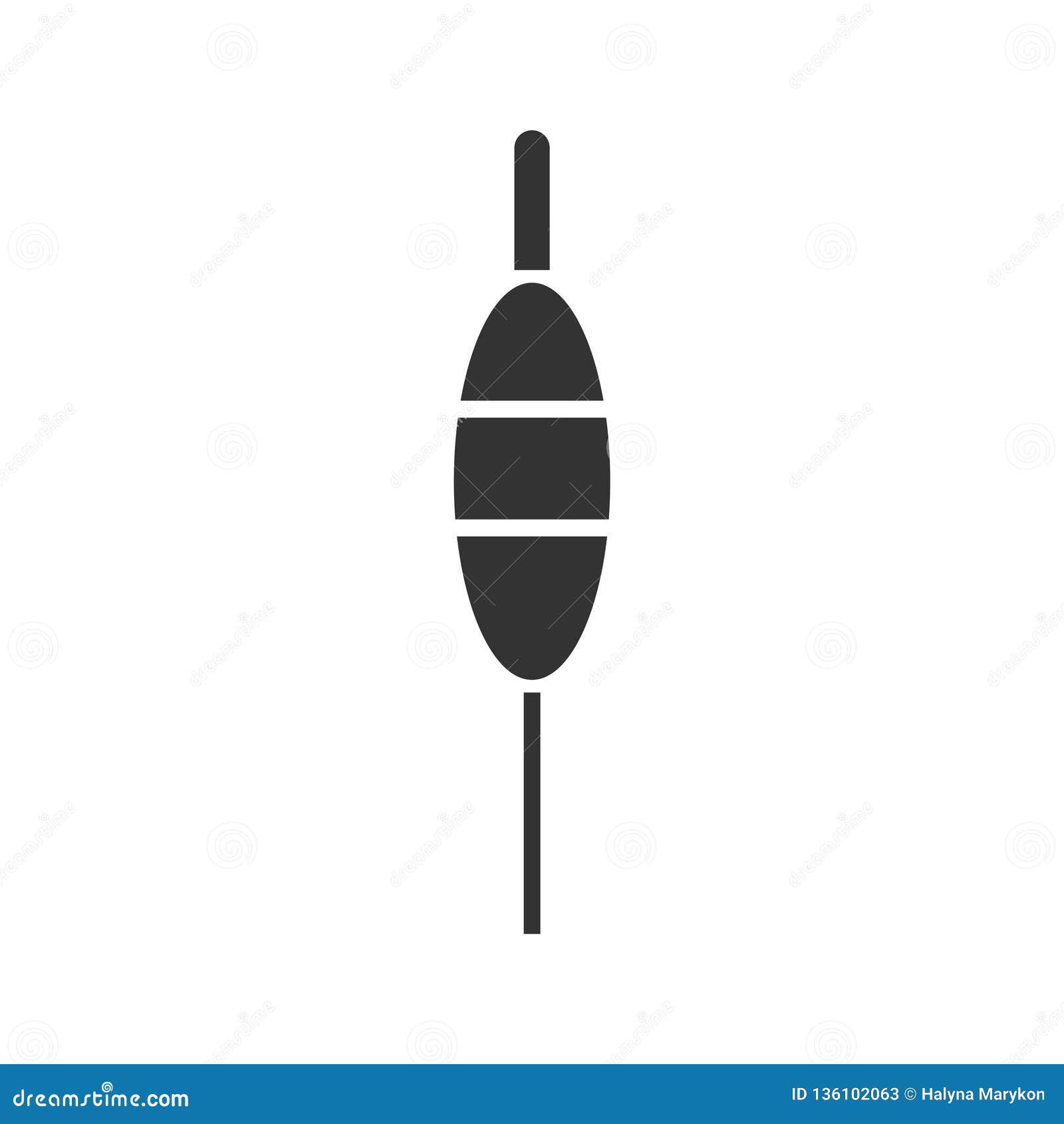 Fishing float icon flat stock vector. Illustration of geometric - 136102063