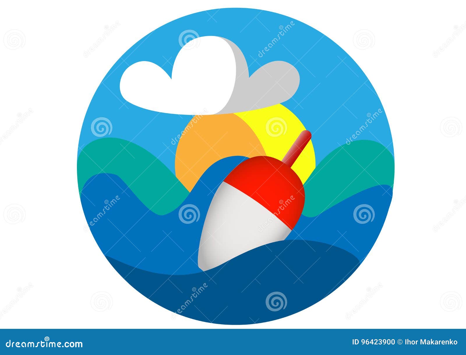 Fishing Float Logo Red with White Stock Illustration - Illustration of ...