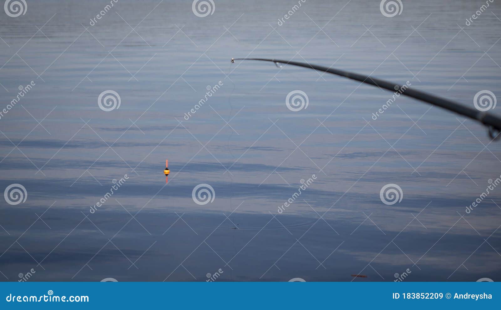 Fishing with a Float Rod on the Water Stock Image - Image of lake, sign ...