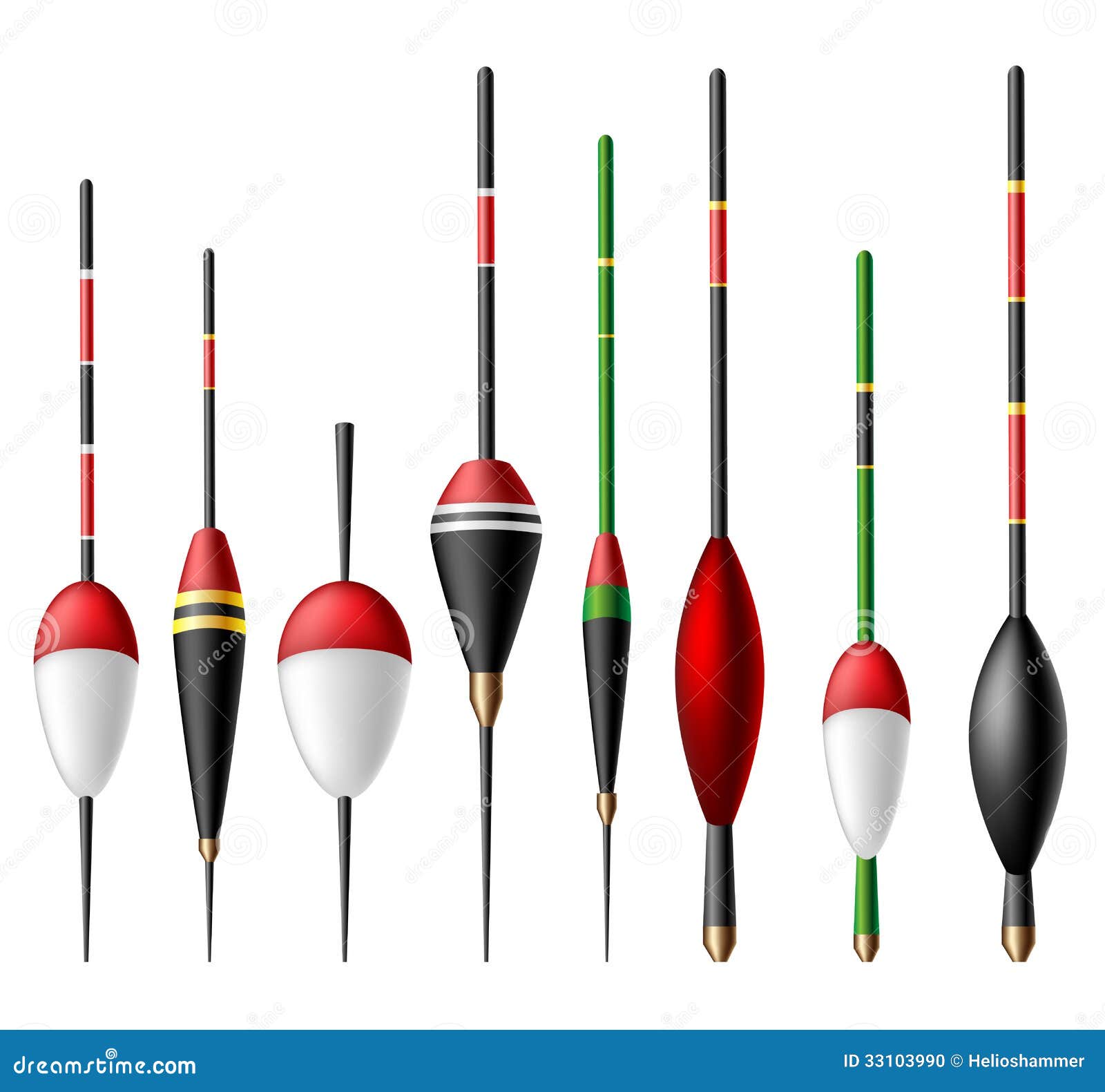 Fishing Float. Vector Set Of Fishing Gear. Black Silhouettes ...