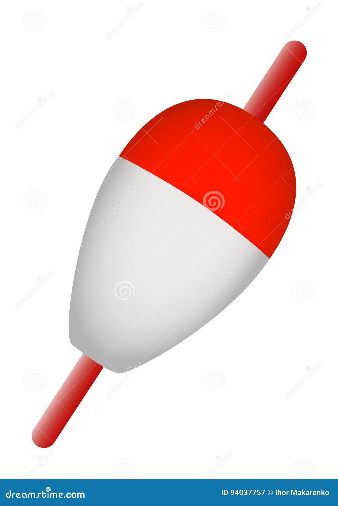 Fishing Float White with Red Stock Illustration - Illustration of ...