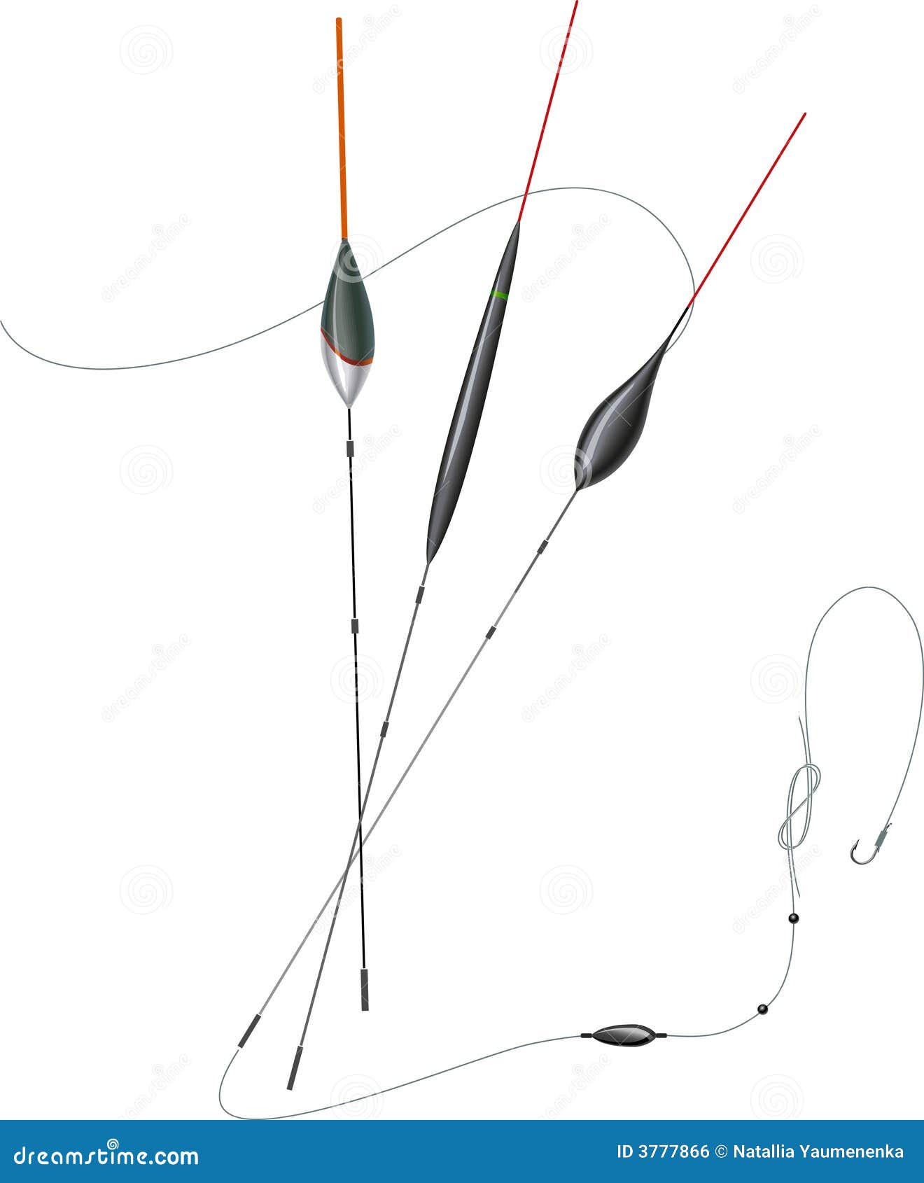 Set Of Fishing Floats Isolated On A White Background. Color Line Art ...